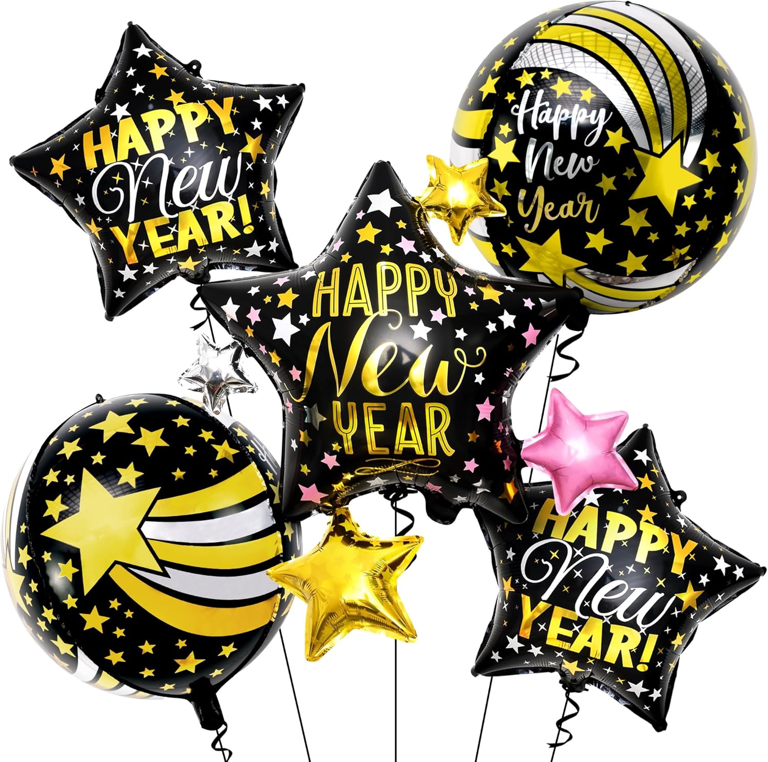 Amazon.com: KatchOn Giant New Years Eve Balloons Set - 32 Inch Star ...