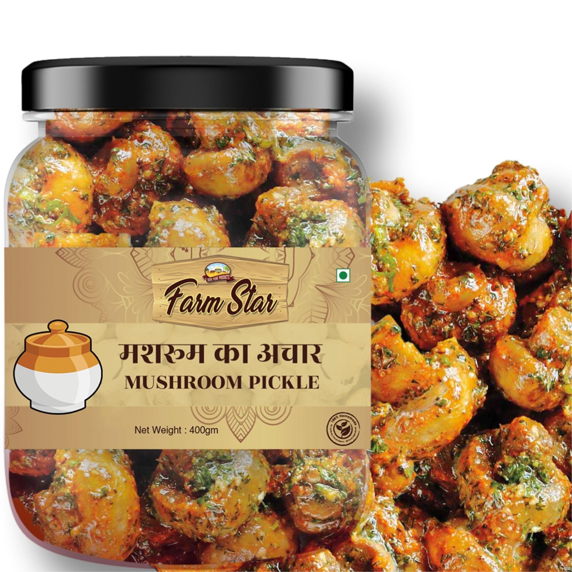MUSHROOM PICKLE – MUSHROOM KA ACHAR 400gm : Amazon.in: Grocery ...