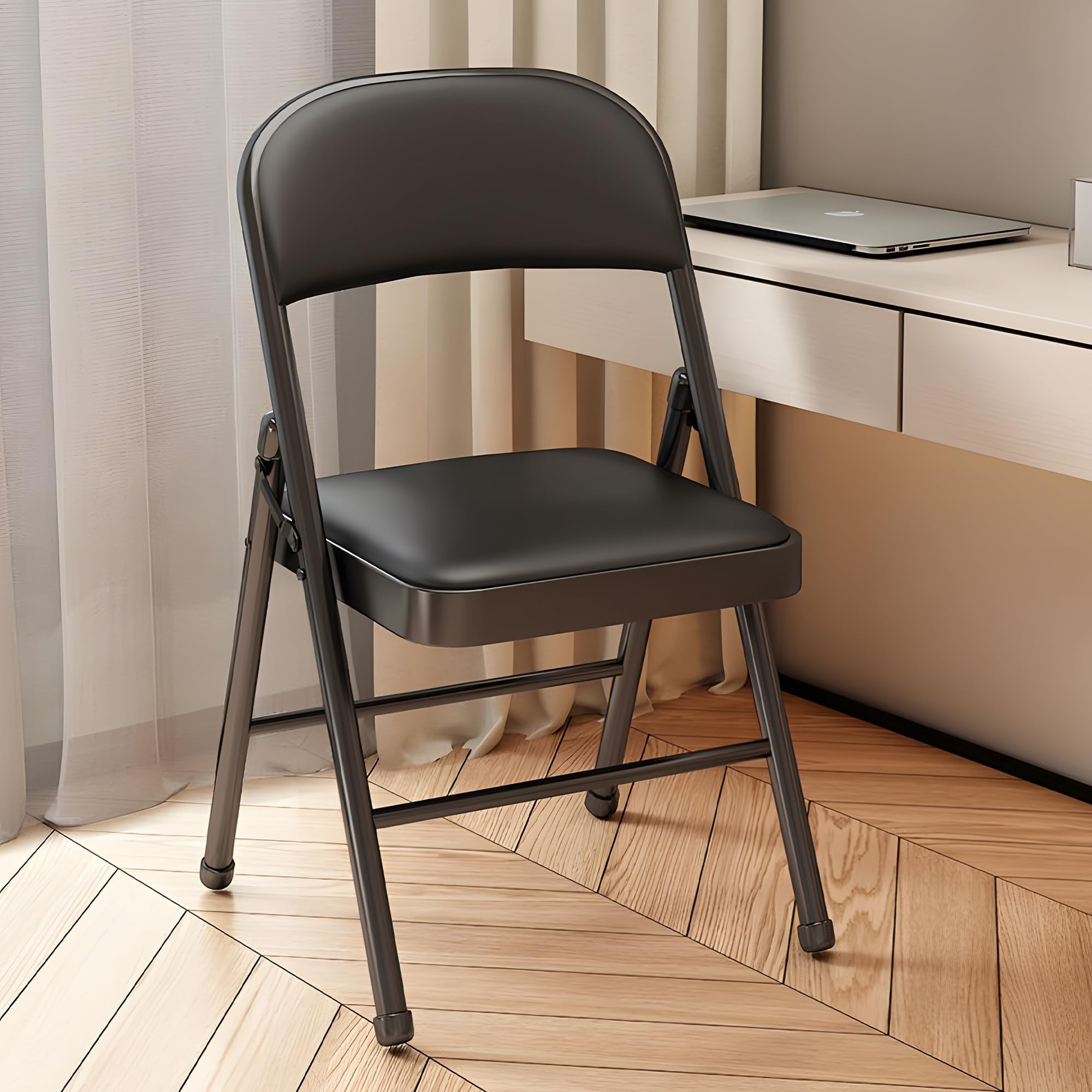 MRC Metal Folding Chair with Super Soft Cushion Seat Upholstered ...