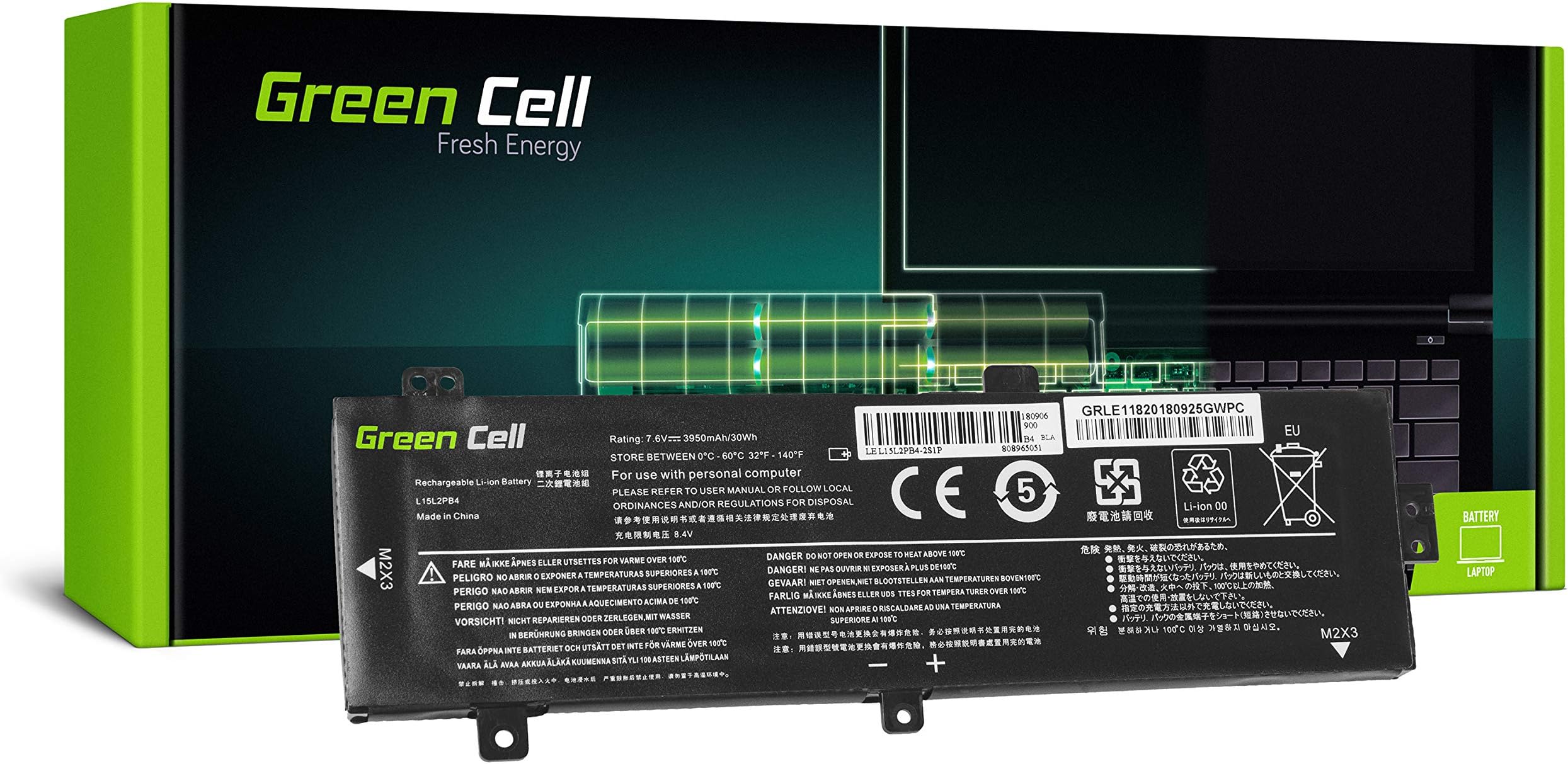 Green Cell Batterie Lenovo L15C2PB5 L15L2PB4 L15M2PB3 pour Lenovo ...