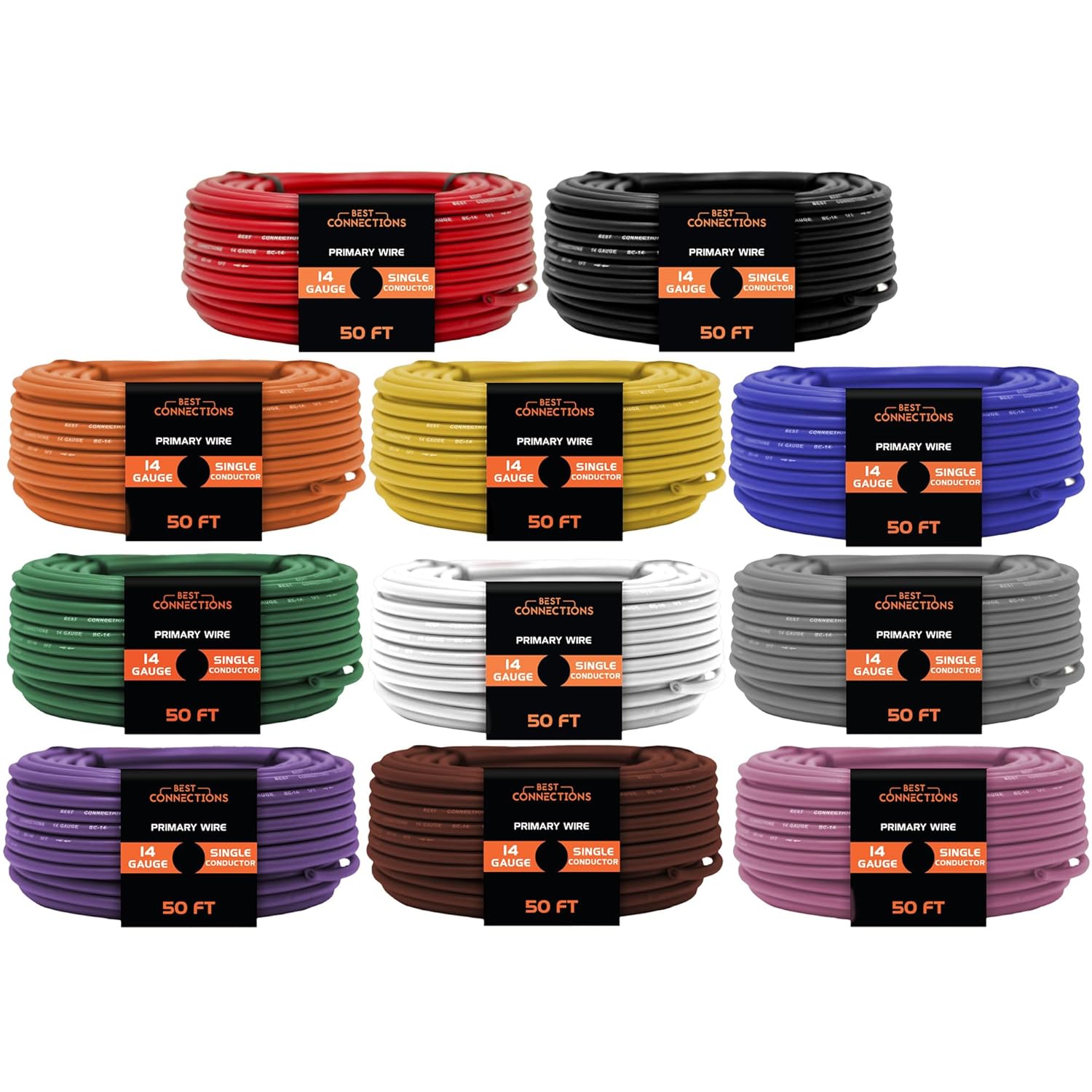 Amazon.com: BEST CONNECTIONS 14 Gauge Automotive Primary Wire Bundle ...