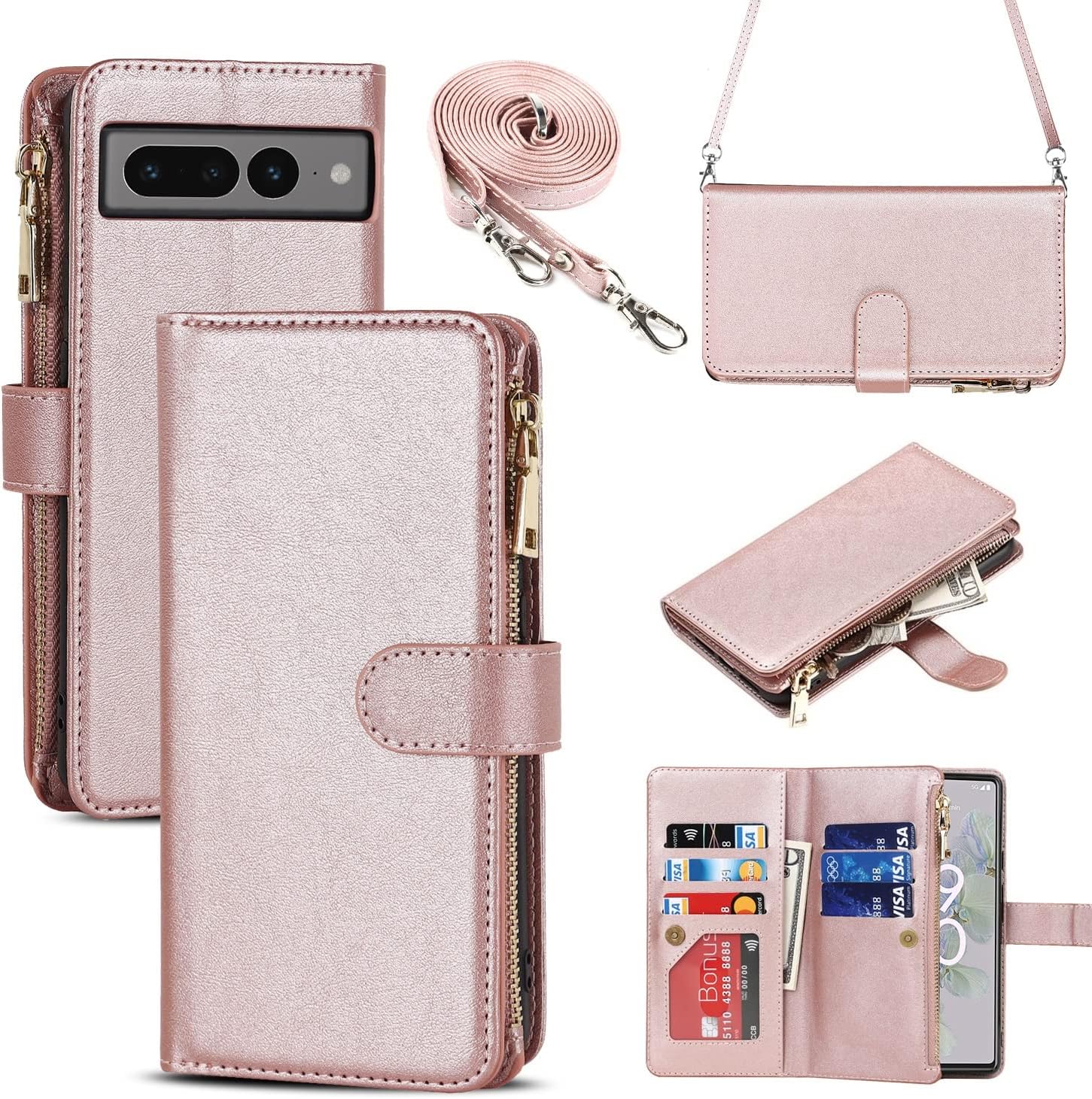 Amazon.com: iCoverCase for Google Pixel 7 Pro Wallet Case with Card ...