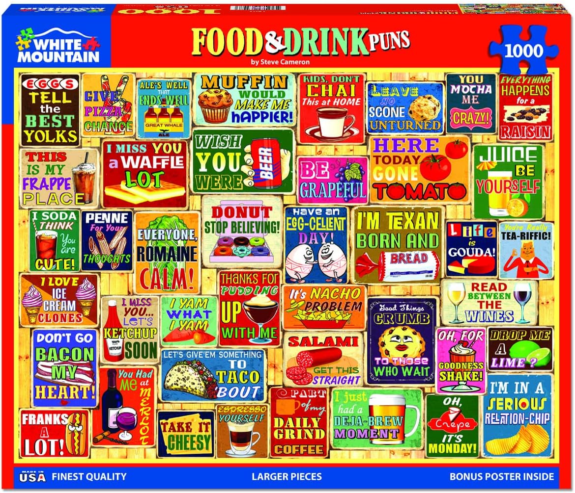 Amazon.com: White Mountain - Food & Drink, 1000 Piece Jigsaw Puzzle ...
