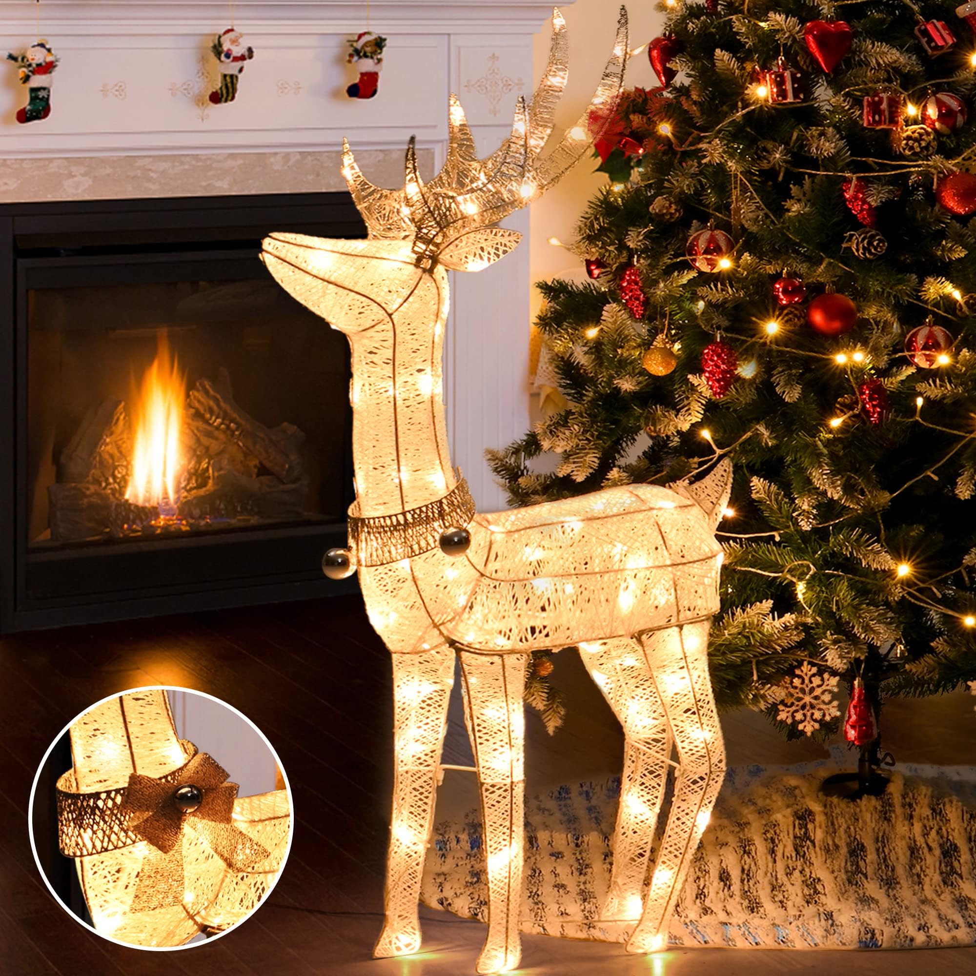 Noma 5 Acrylic Reindeer String Lights : Plug in with Timer : 40 LED ...