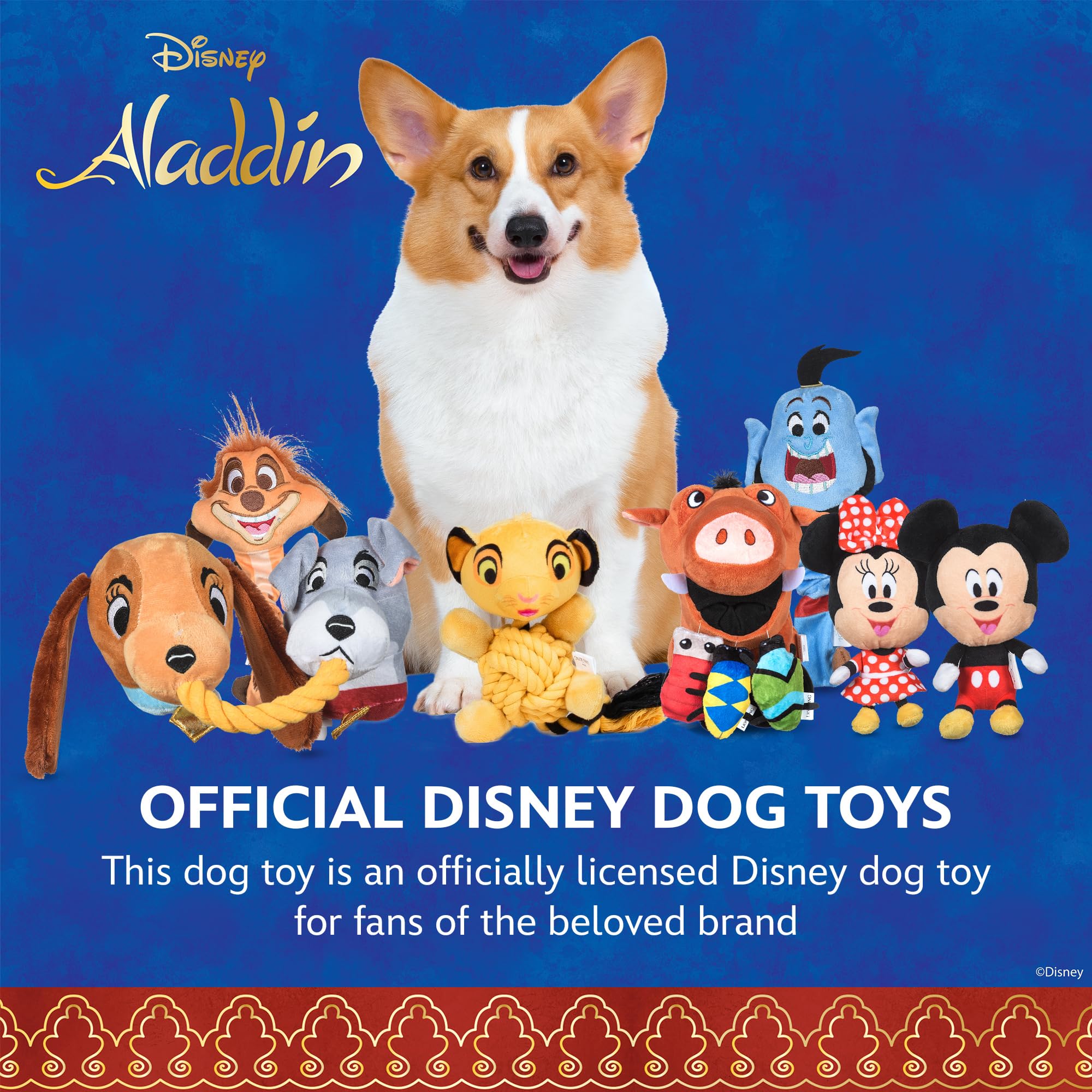 Snapklik.com : Disney For Pets Aladdin Genie Bungee Plush Dog Toy