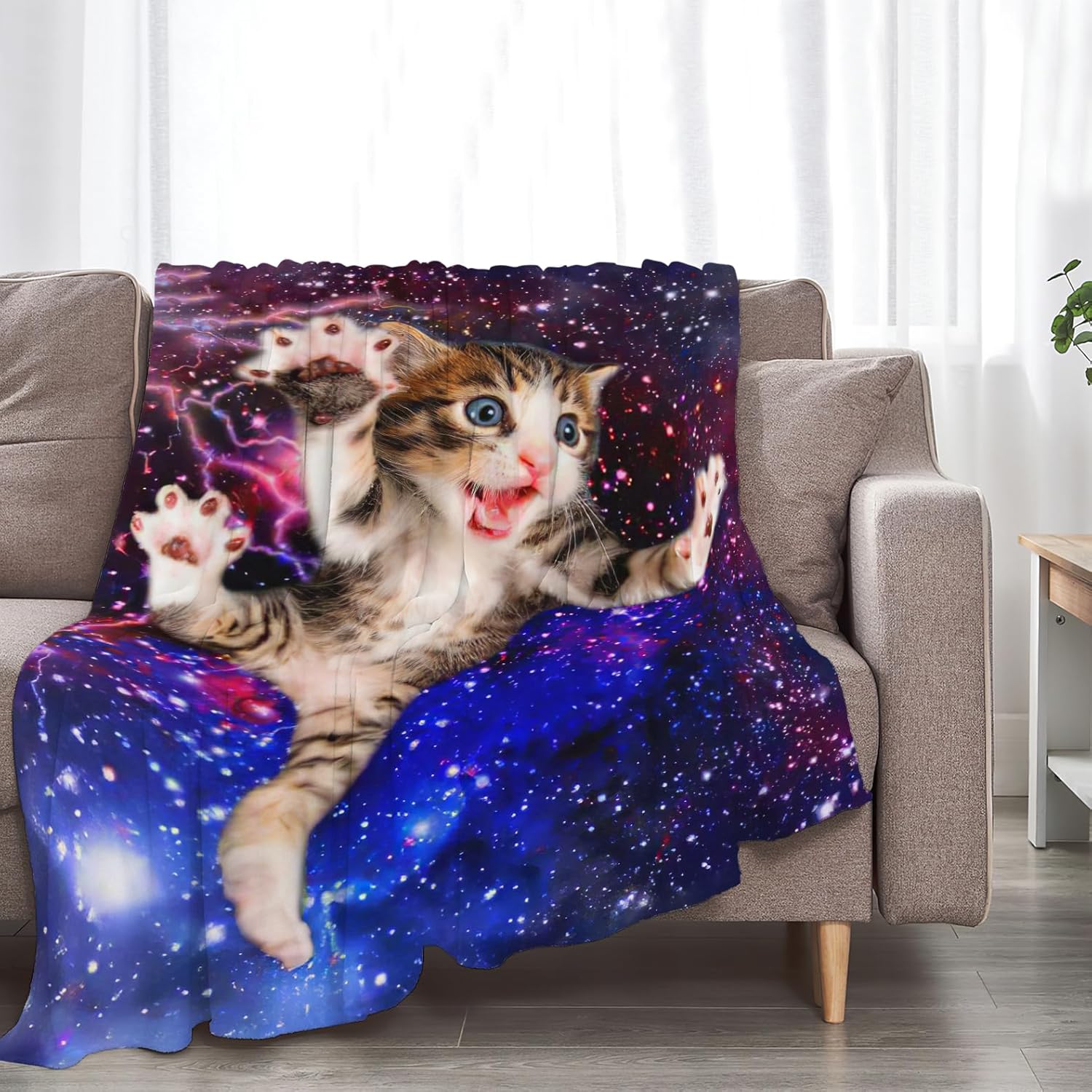 Amazon.com: Cat Blanket Funny Cat Gifts for Girls Boys Woman Kids Cat ...