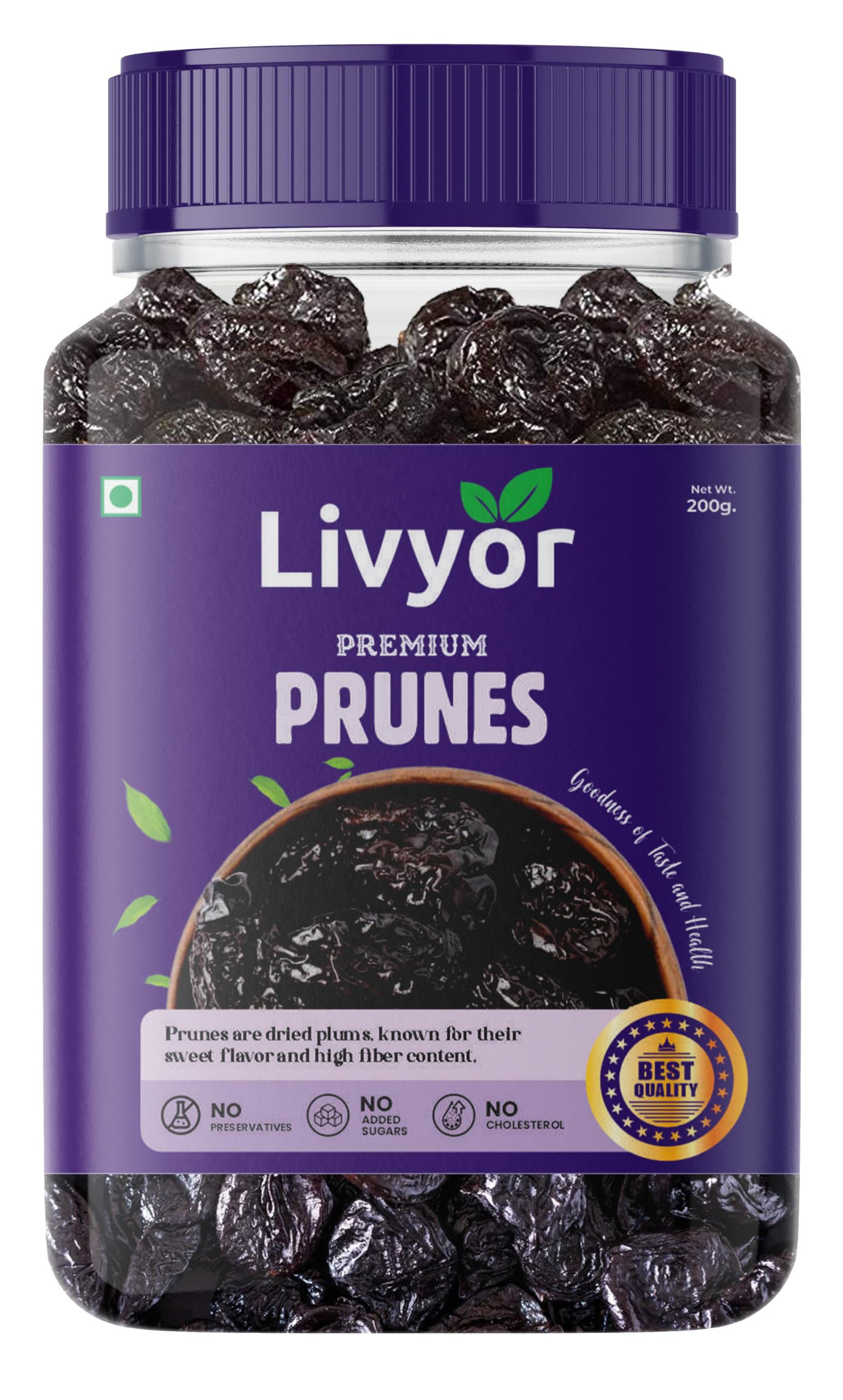 Livyor Premium Pitted Prunes, Healthy Snack, Seedless, Dried, Source of ...
