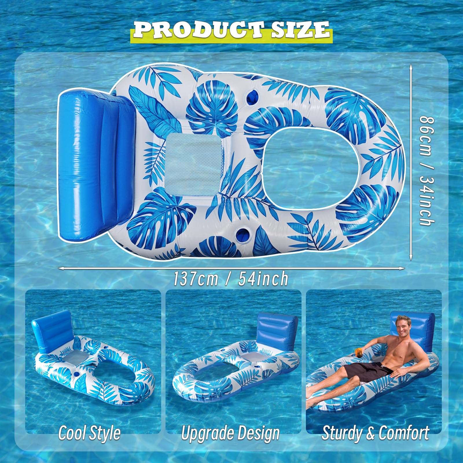 Snapklik.com : Pool Lounger Floats, Inflatable Pool Floaties Rafts ...
