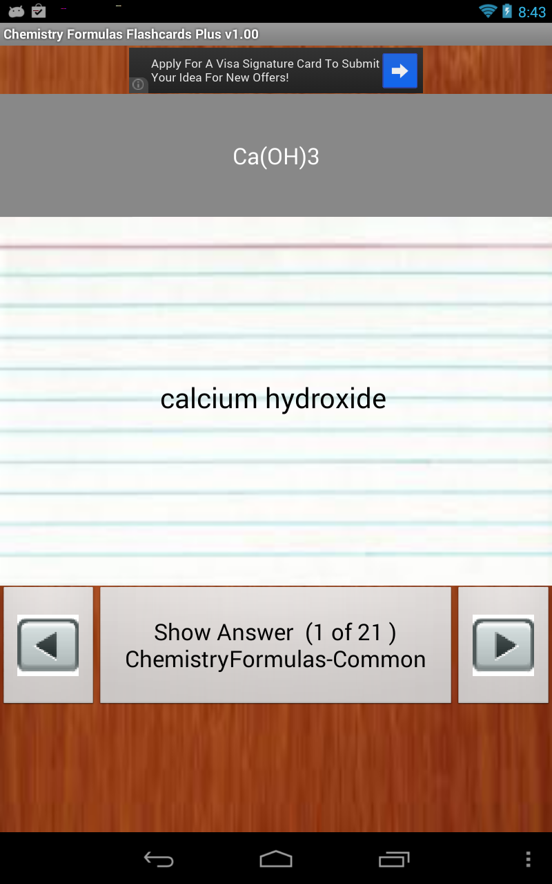 Chemistry Formulas Flashcards Plus - App on Amazon Appstore