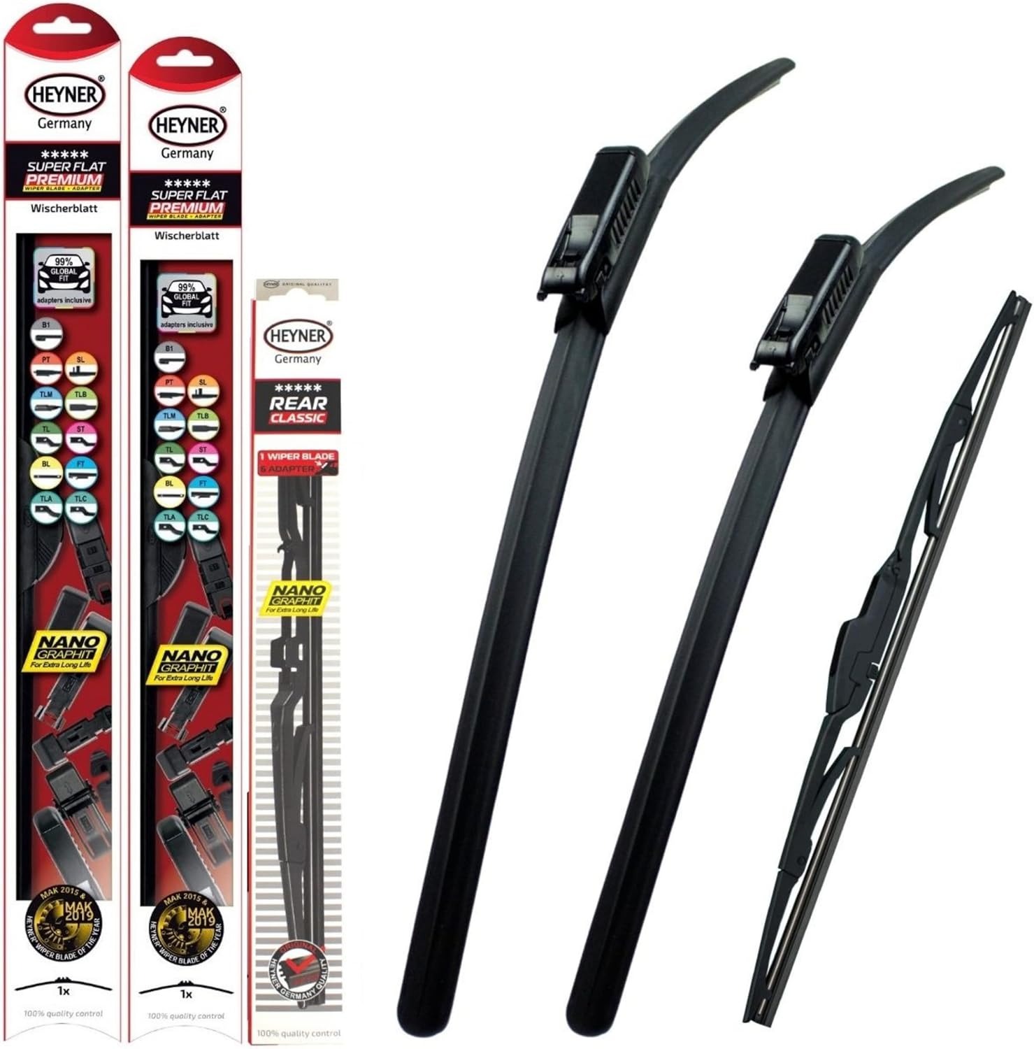 HEYNER Germany Fits Dacia Duster Windscreen Wiper Blades 2018-on Size ...