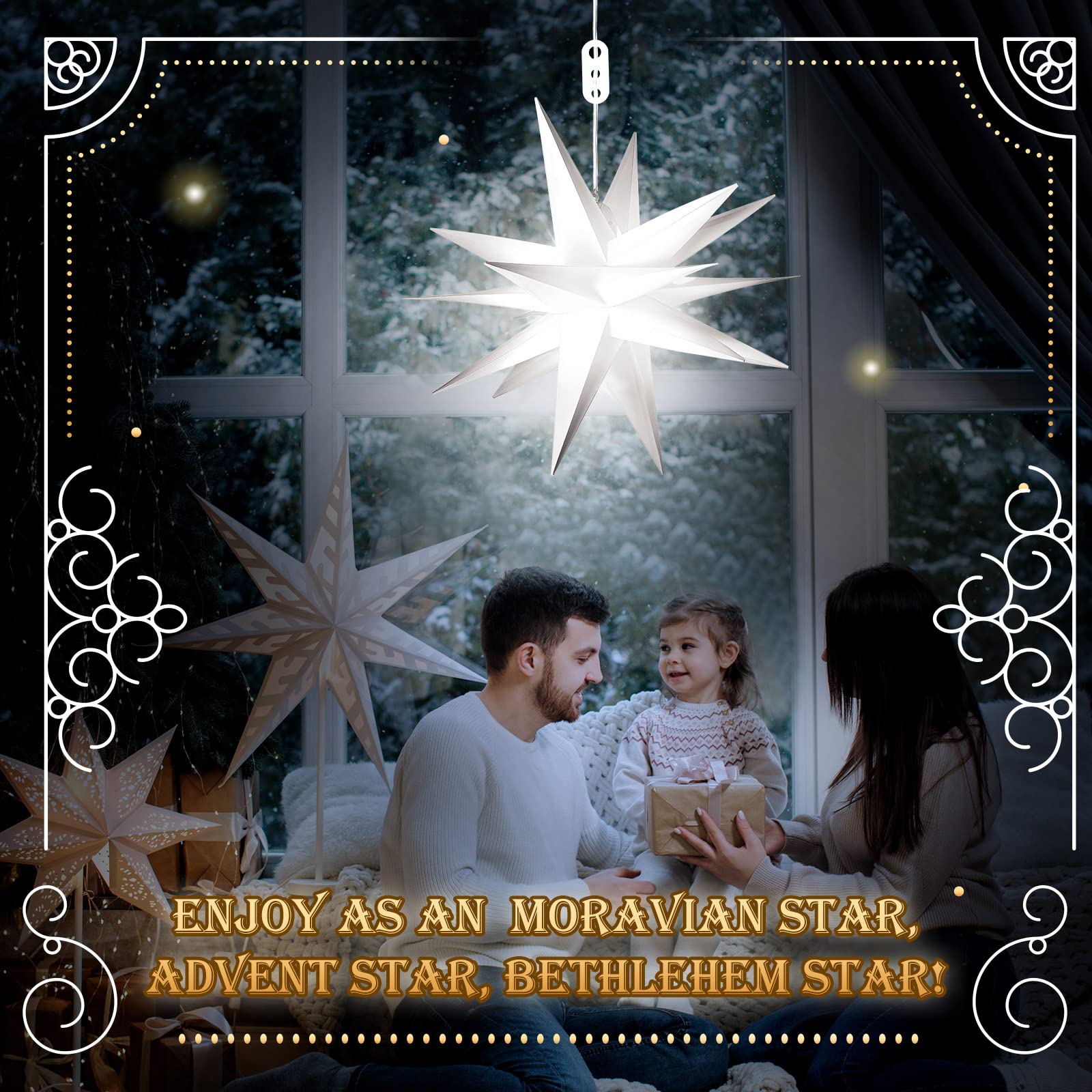 Christmas Moravian Star Light Large Moravian Star Christmas Tree Topper ...
