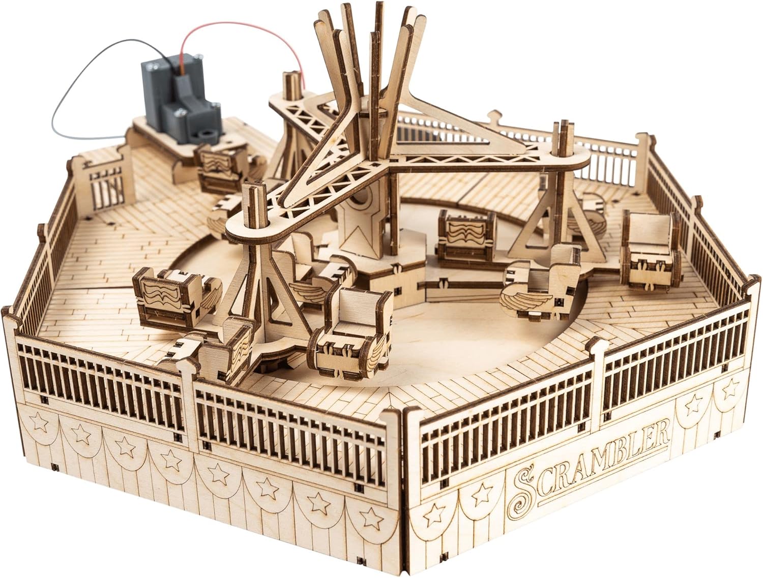 Amazon.com: CoasterDynamix 3-D Scrambler Carnival Ride Wooden Model Kit ...