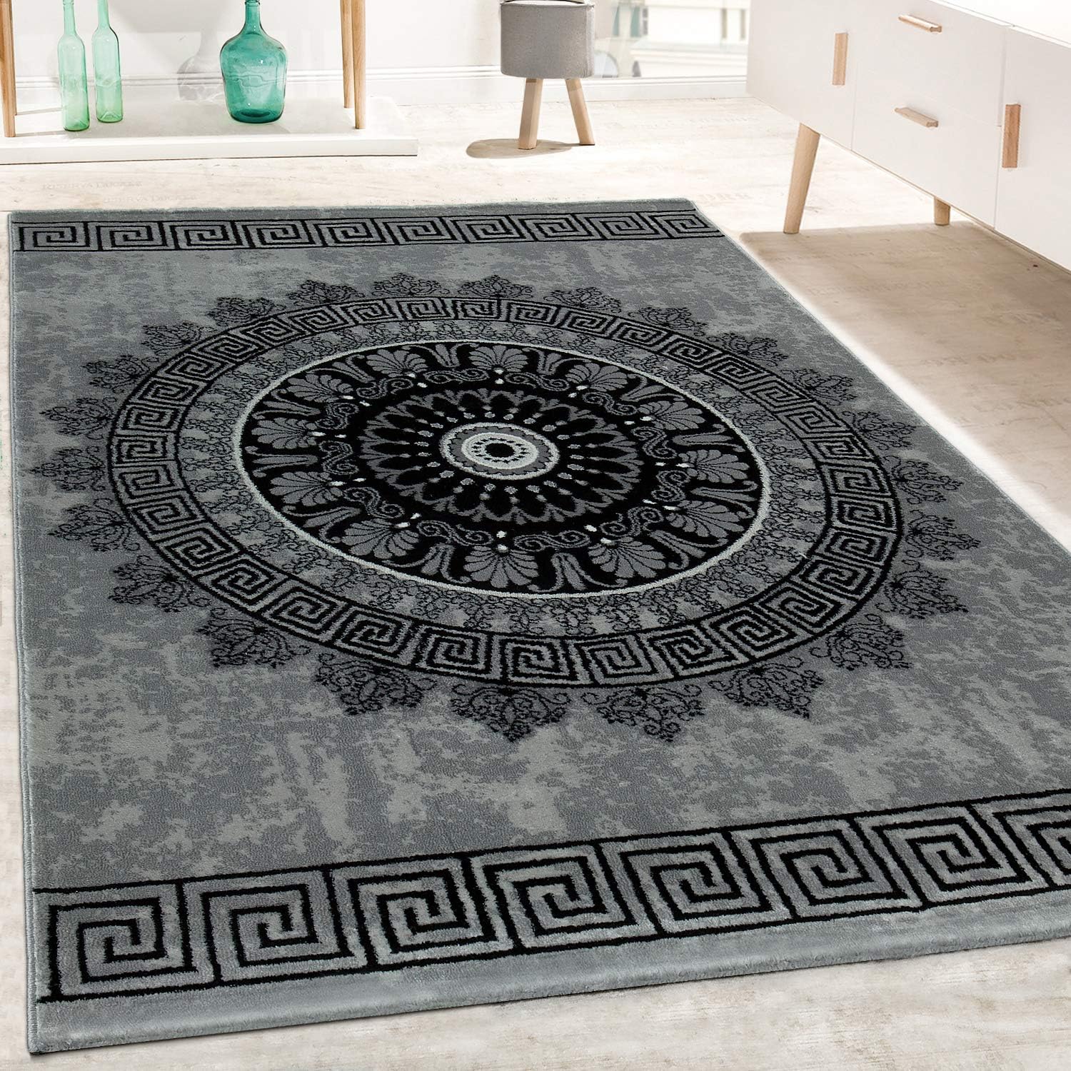 Paco Home Designer Rug Living Room Mandala Pattern Short-Pile Baroque ...