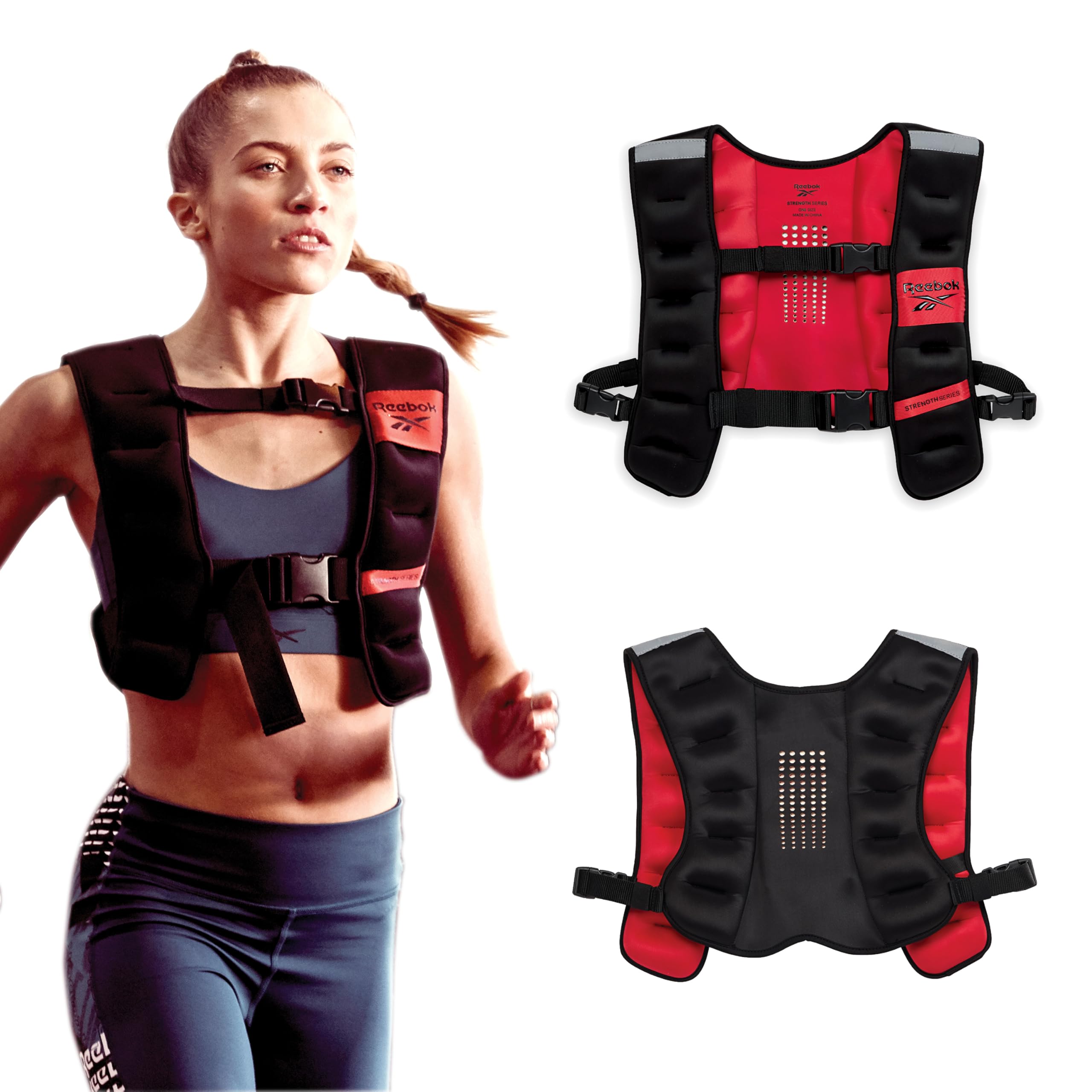 Snapklik.com : Reebok Weighted Vest 12 Lb Premium Adjustable Strength ...