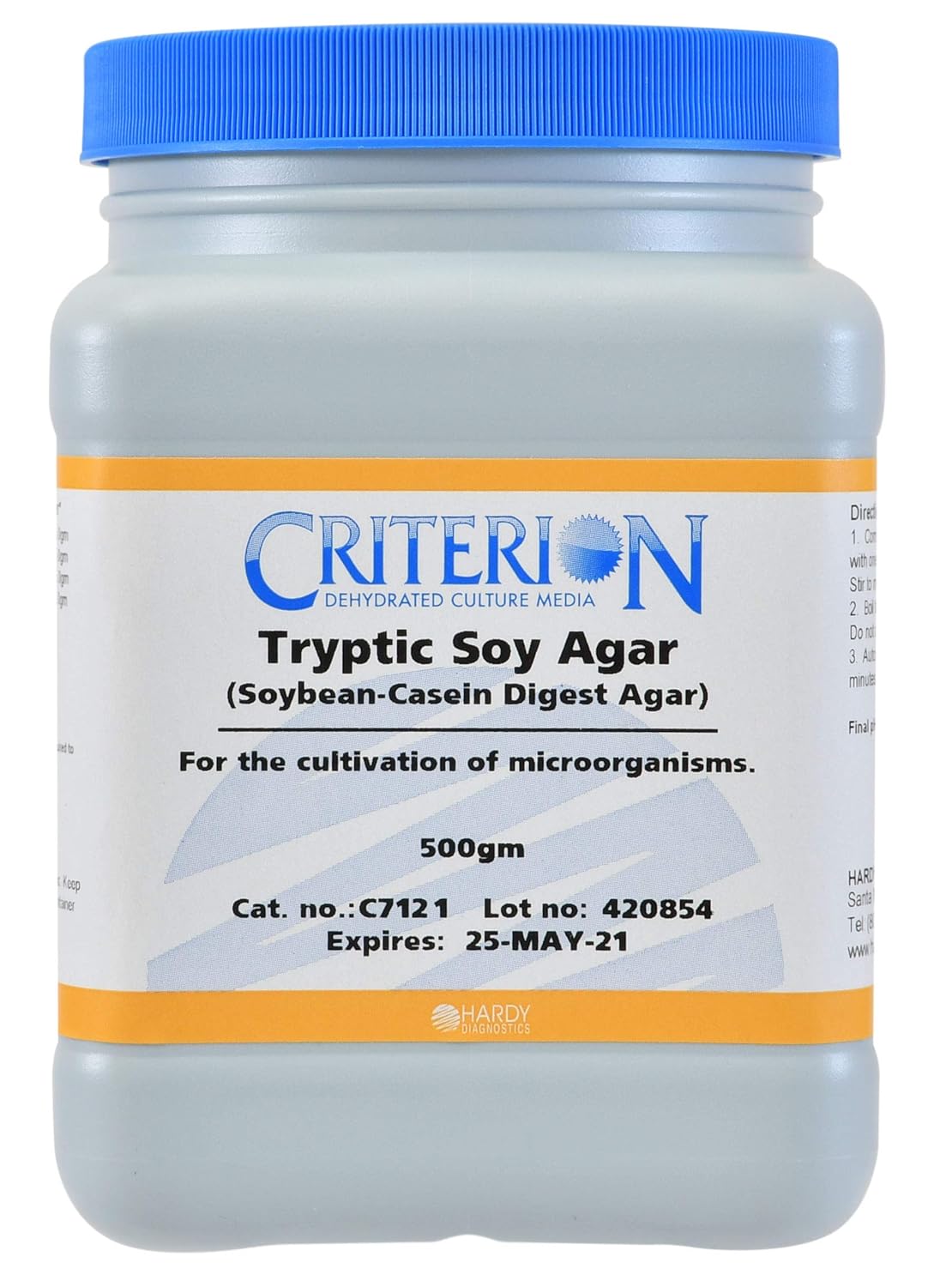Hardy Diagnostics Tryptic Soy Agar (TSA), Criterion Dehydrated Culture ...