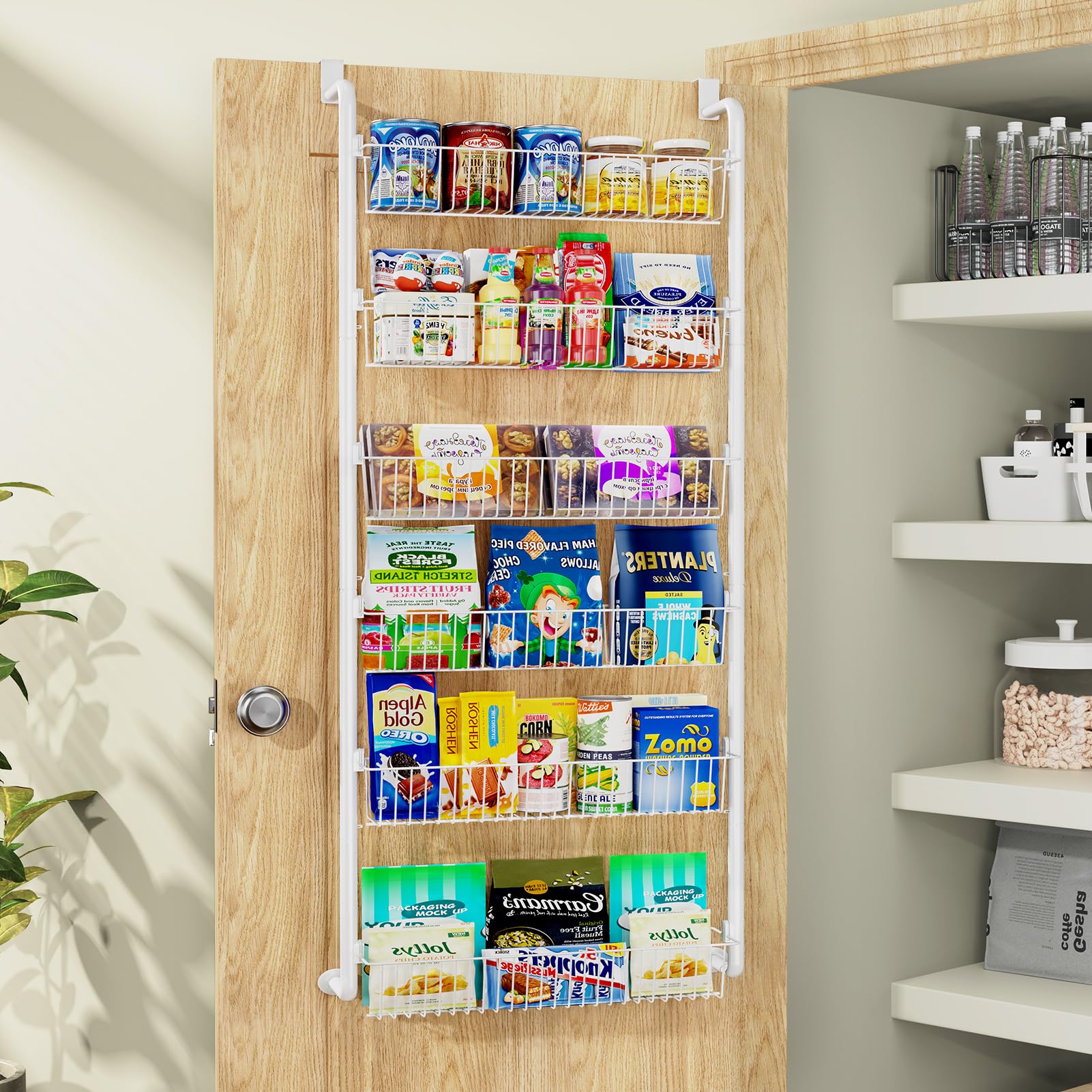 Over The Door Pantry Organizer, 5-Tier Pantry Organization and Storage ...