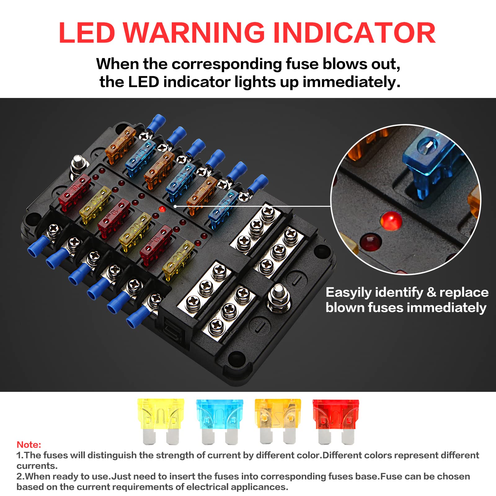 Snapklik.com : 12 Way Fuse Block Waterproof Marine Fuse Holders