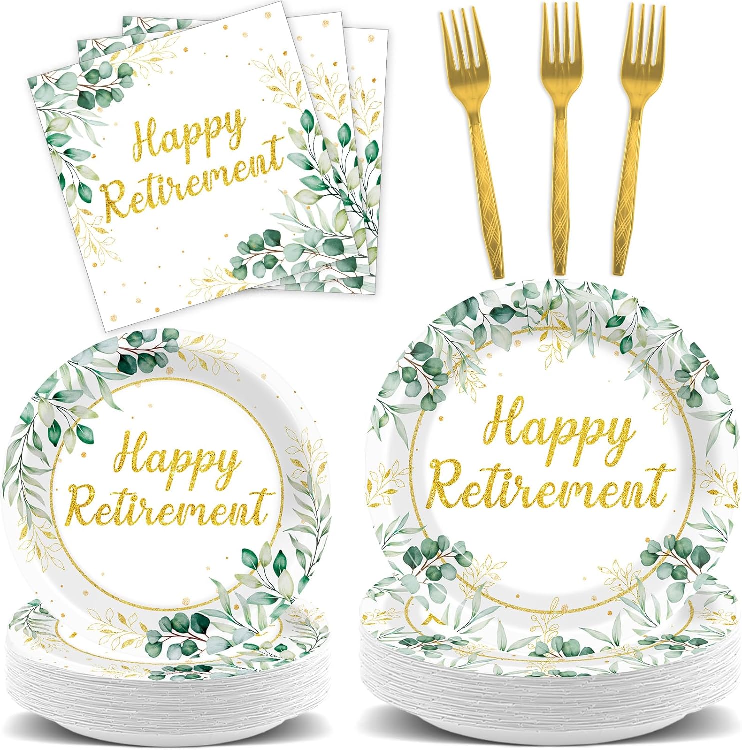 Amazon.com: 96Pcs Sage Green Retirement Party Decorations Greenery ...