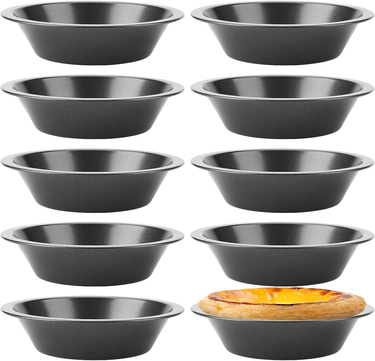 HAKZEON 10 Pack Individual Pie Dish, Non-Stick Round Coating Pie Dishes ...