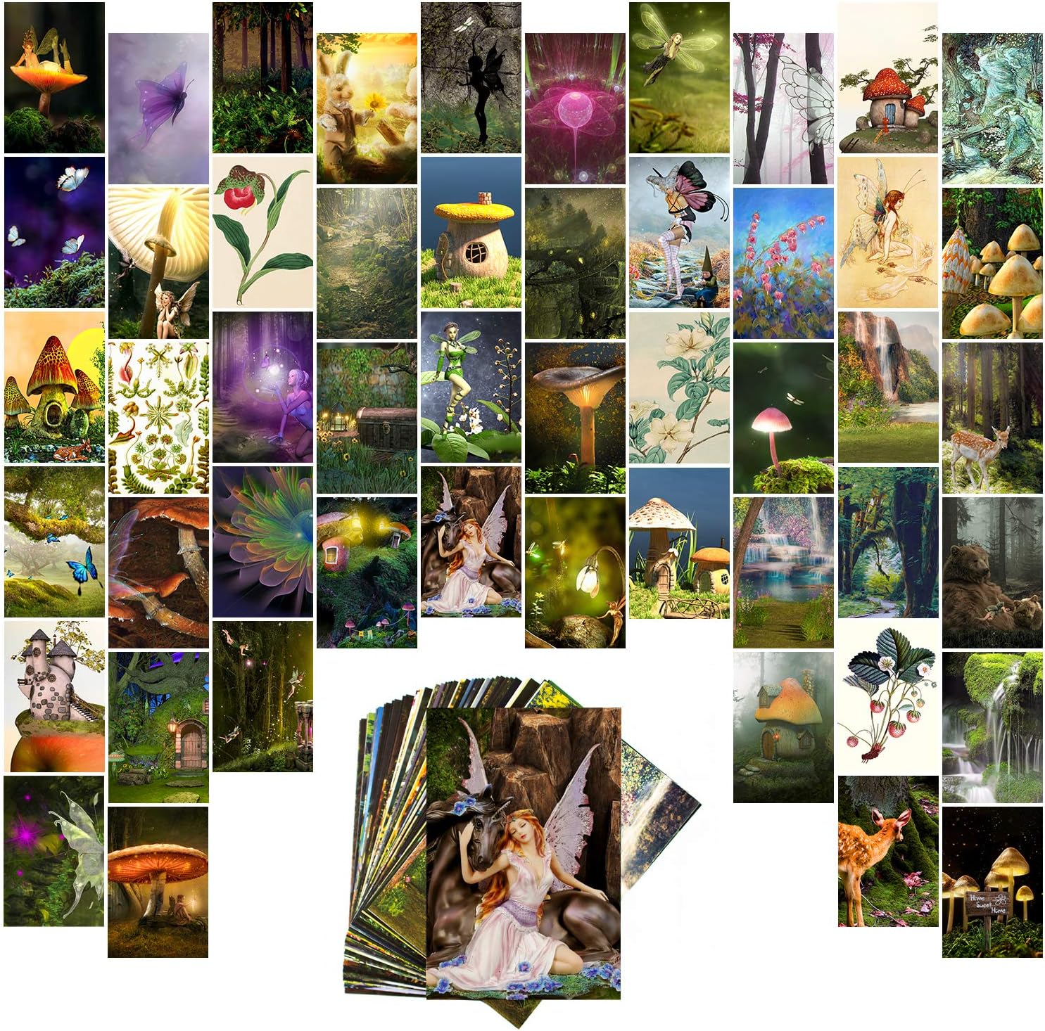 WOOBEE Fairycore Wall Collage Kit - Cute Wall Art for Teen Girls, Boho ...