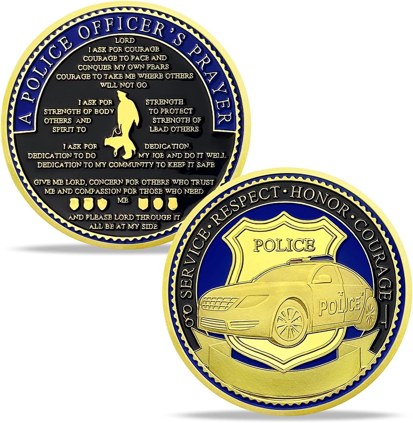 Amazon.com: Police Officer's Prayer Coin Challenge Coin : Collectibles ...