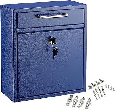 Amazon.com: VORVIL Locking Mailbox Wall Mount - Galvanized Steel ...