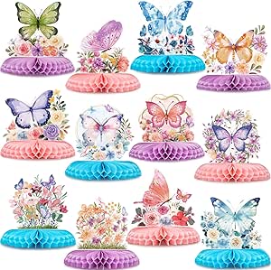 Amazon.com: 12PCS Butterfly Centerpieces for Tables Butterfly Honeycomb Table Centerpiece for ...