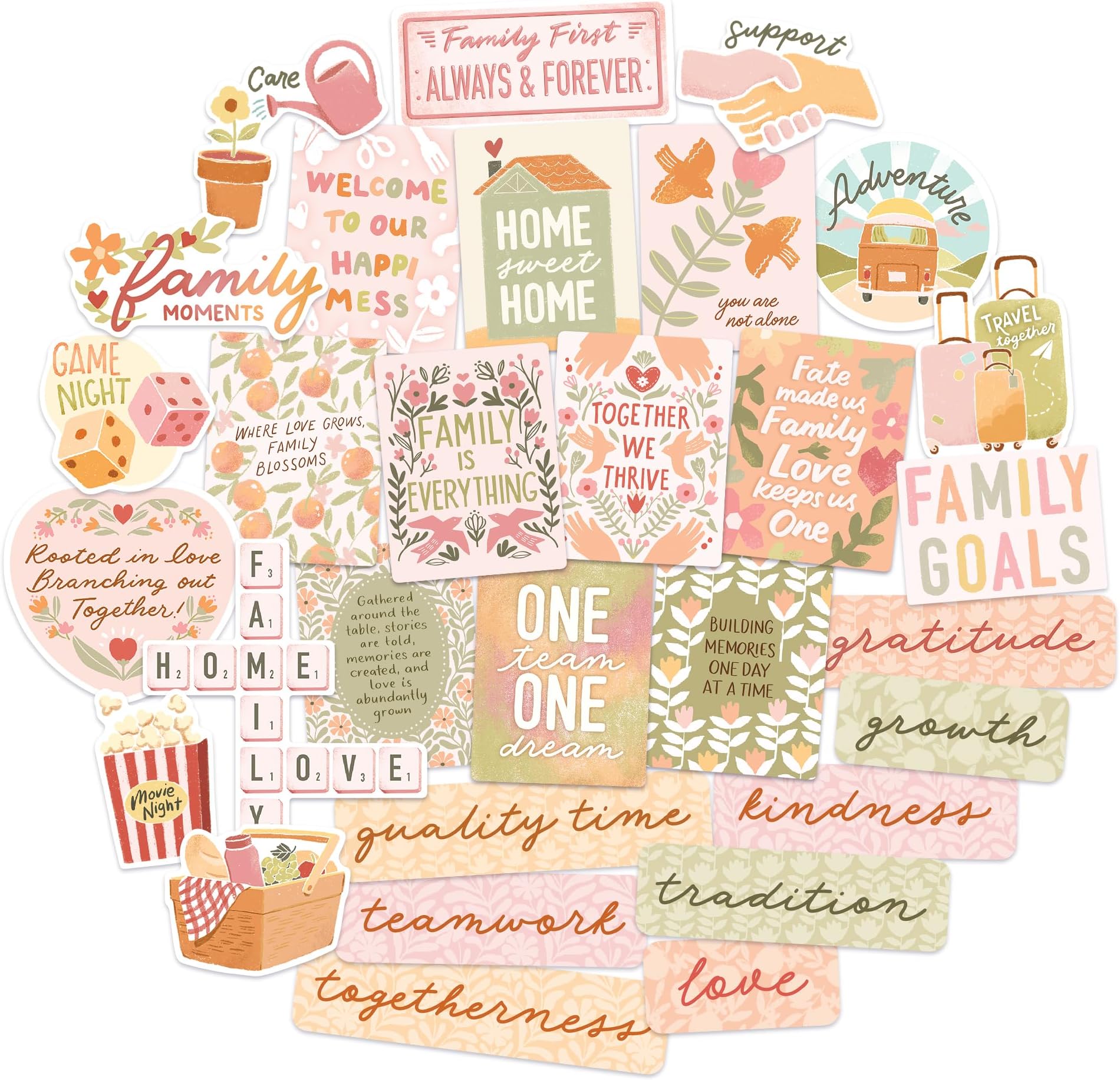Navy Peony Soul Sister Vision Board Stickers (30pcs) - for Party, Black ...