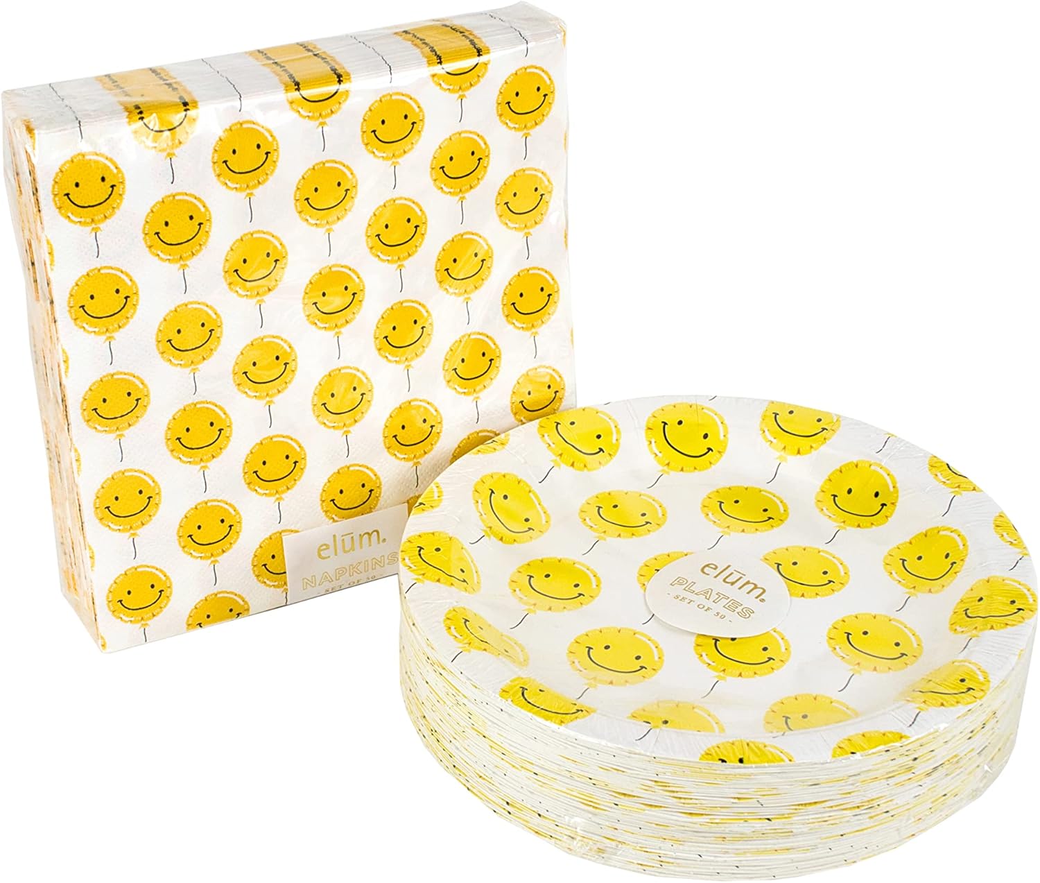 Amazon.com: Yellow Smiley Face Plates And Napkins Party Supplies ...