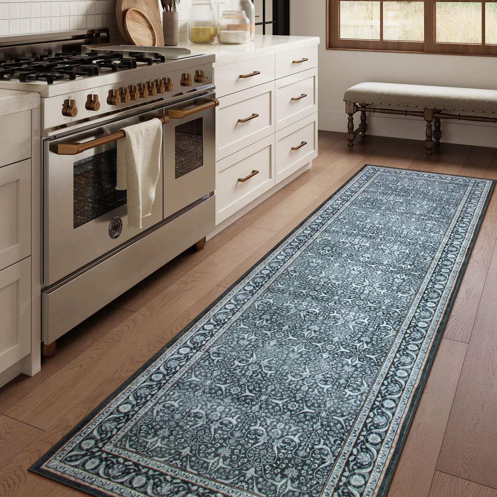 Amazon.com: Wonnitar Washable Runner Rug 2'6"x8', Ultra-Thin Vintage ...