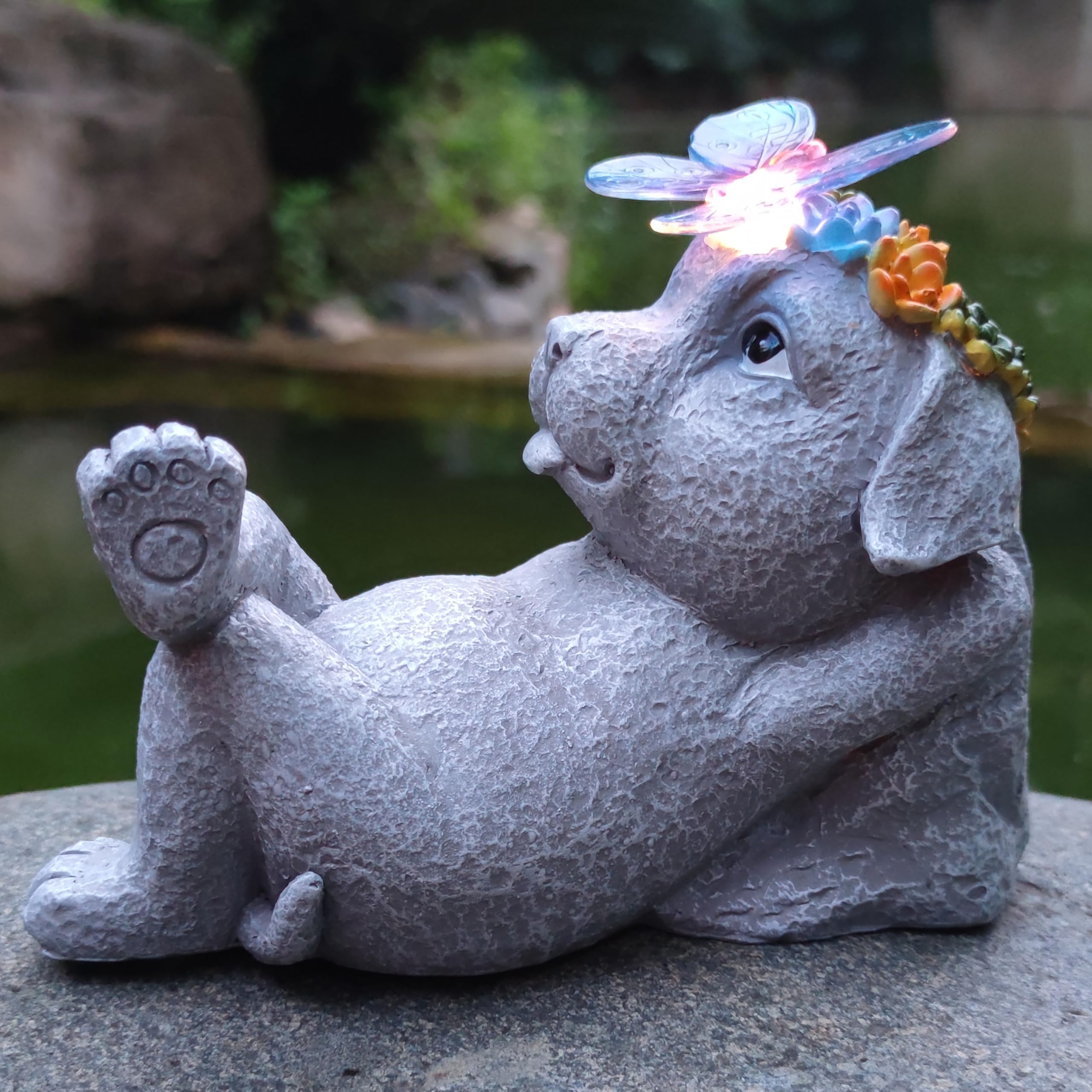 Amazon.com: Tiejiajiang Solar Dog Garden Statues - 8.4 "Dog Decor with ...