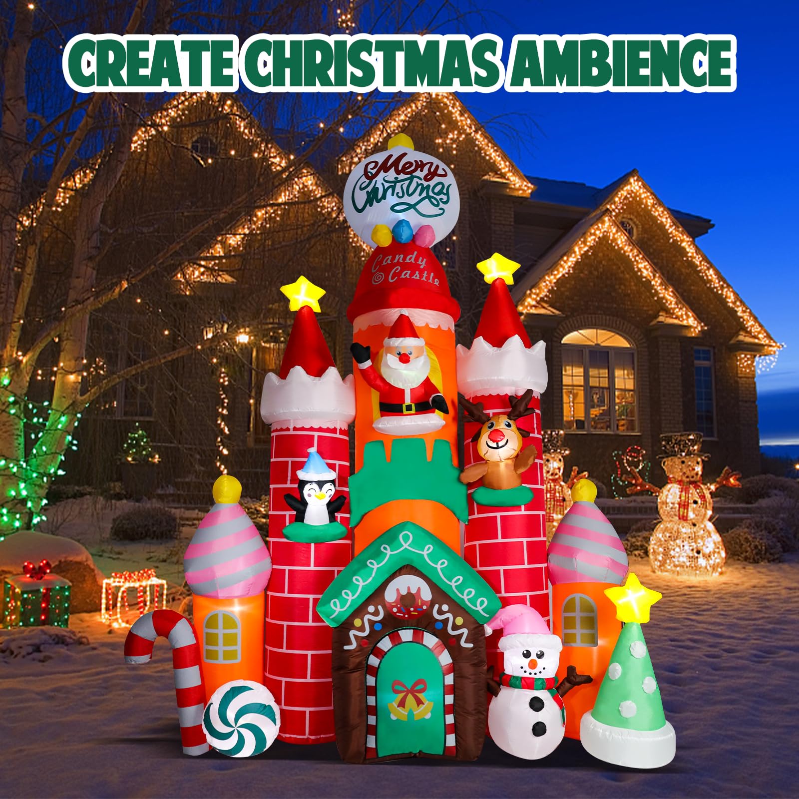 Snapklik.com : Vipush Christmas Inflatable Decorations - Outdoor Castle ...
