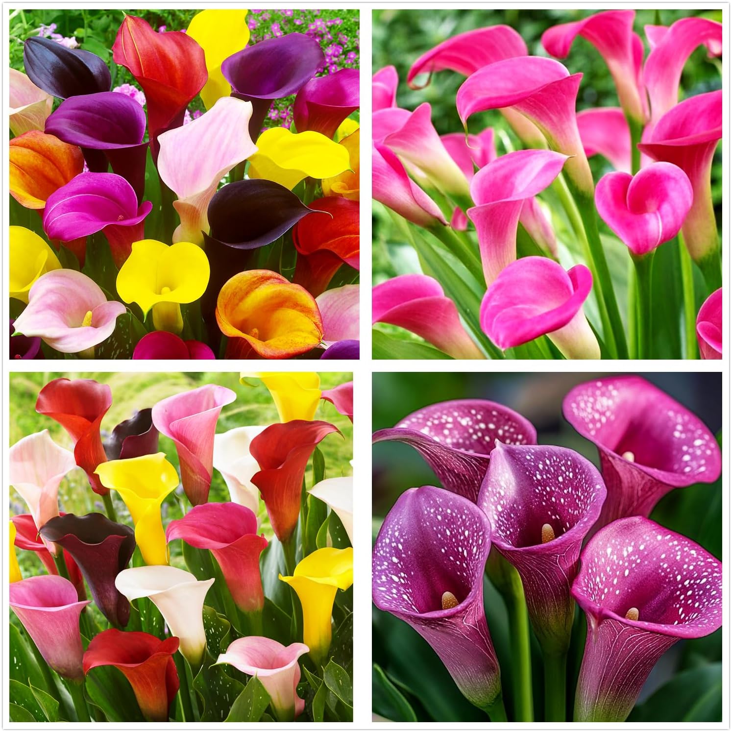 Amazon.com : Rare 100Pcs White Pink Red Purple Calla Lily Seeds ...