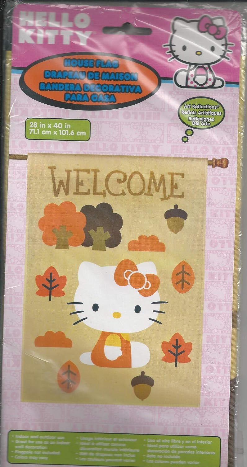 Amazon.com : Hello Kitty ~ WELCOME ~ House Flag 28 " x 40" : Outdoor ...