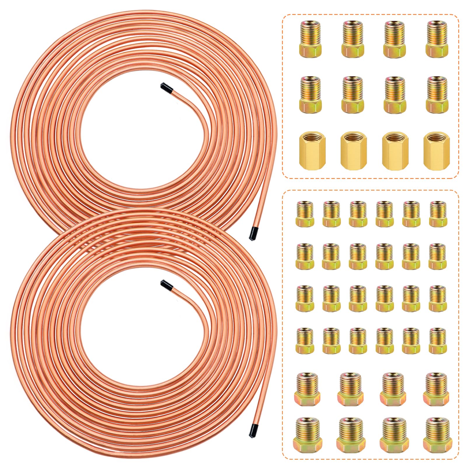 Amazon.com: smseace 2Sets 25Ft. 1/4" Brake Line Tubing Kit with Brake ...