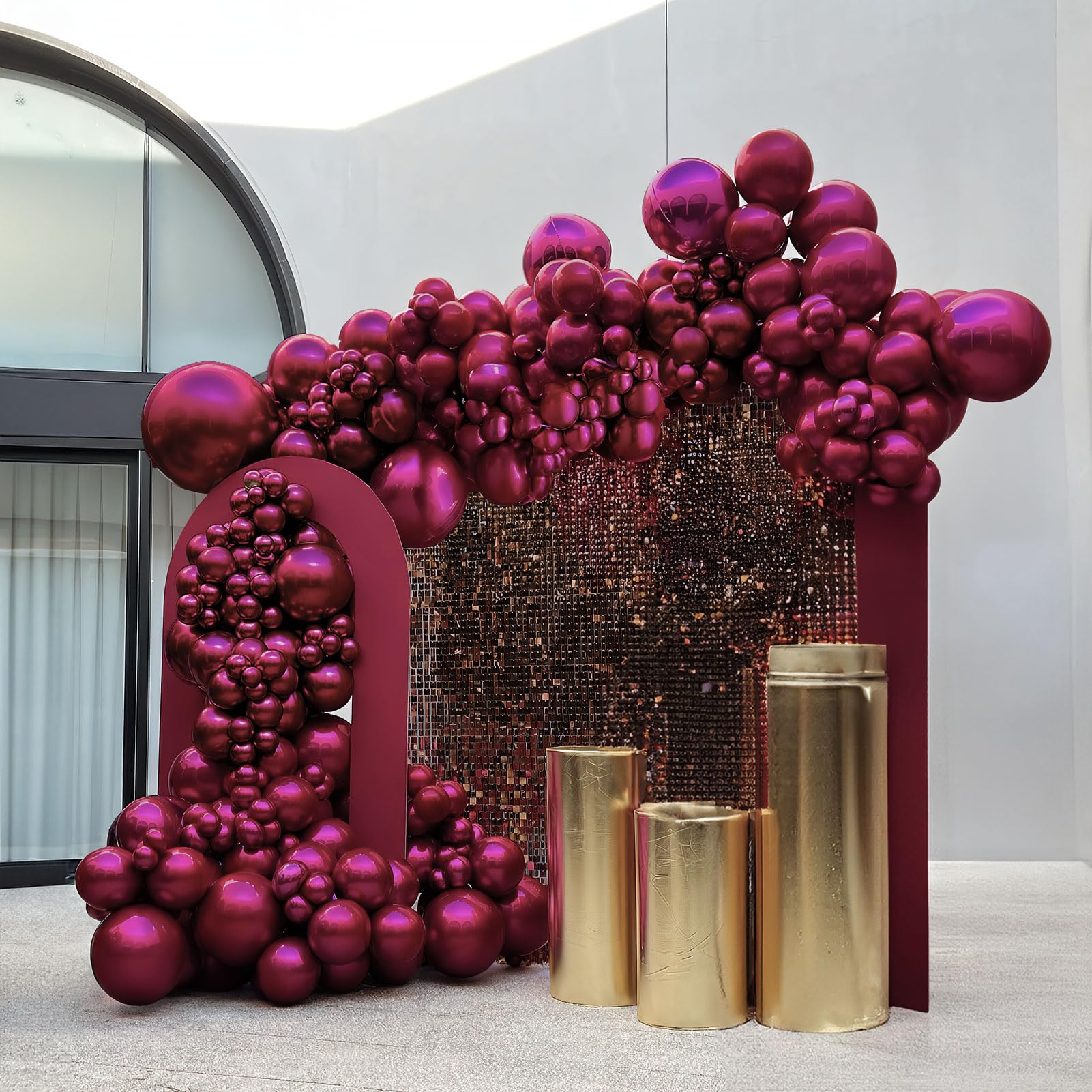 Amazon.com: Kozee Burgundy Balloons different sizes 52 PACK Customized ...