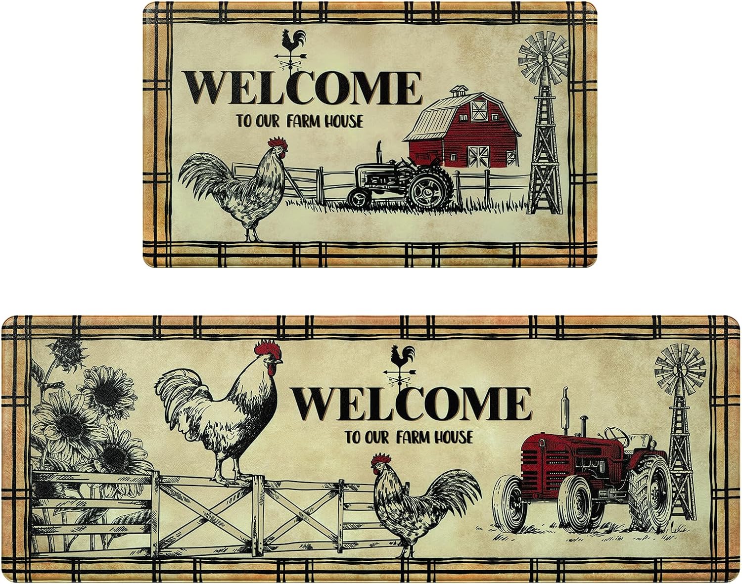 Amazon.com: Likiyol Farmhouse Kitchen Rugs [2 Pcs] Kitchen Mats for ...