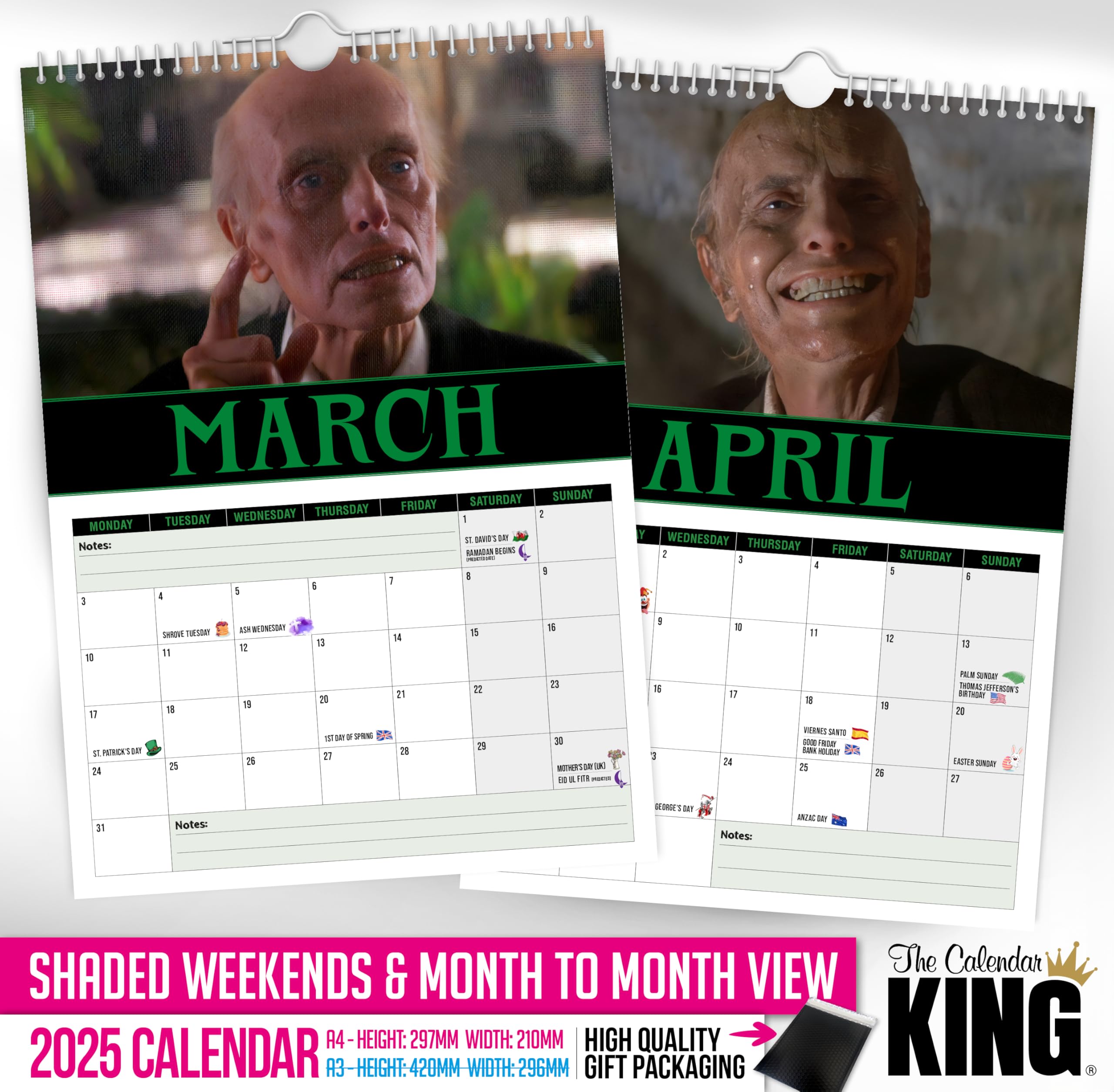 The Calendar King // Reverend Henry Kane/Poltergeist – A4 Size 2025 ...