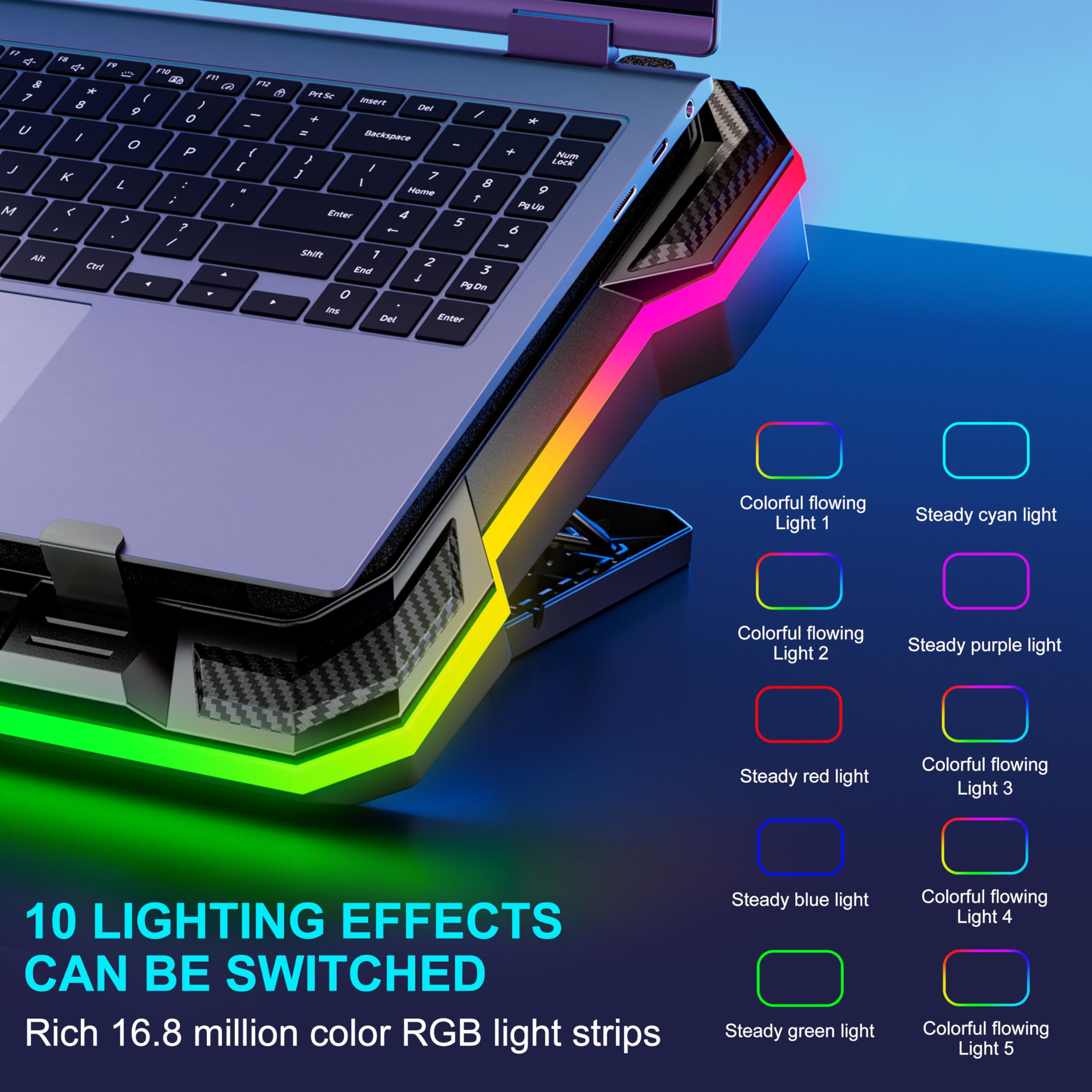 Snapklik.com : Laptop Cooling Pad Powerful Turbo Fan RGB Gaming ...