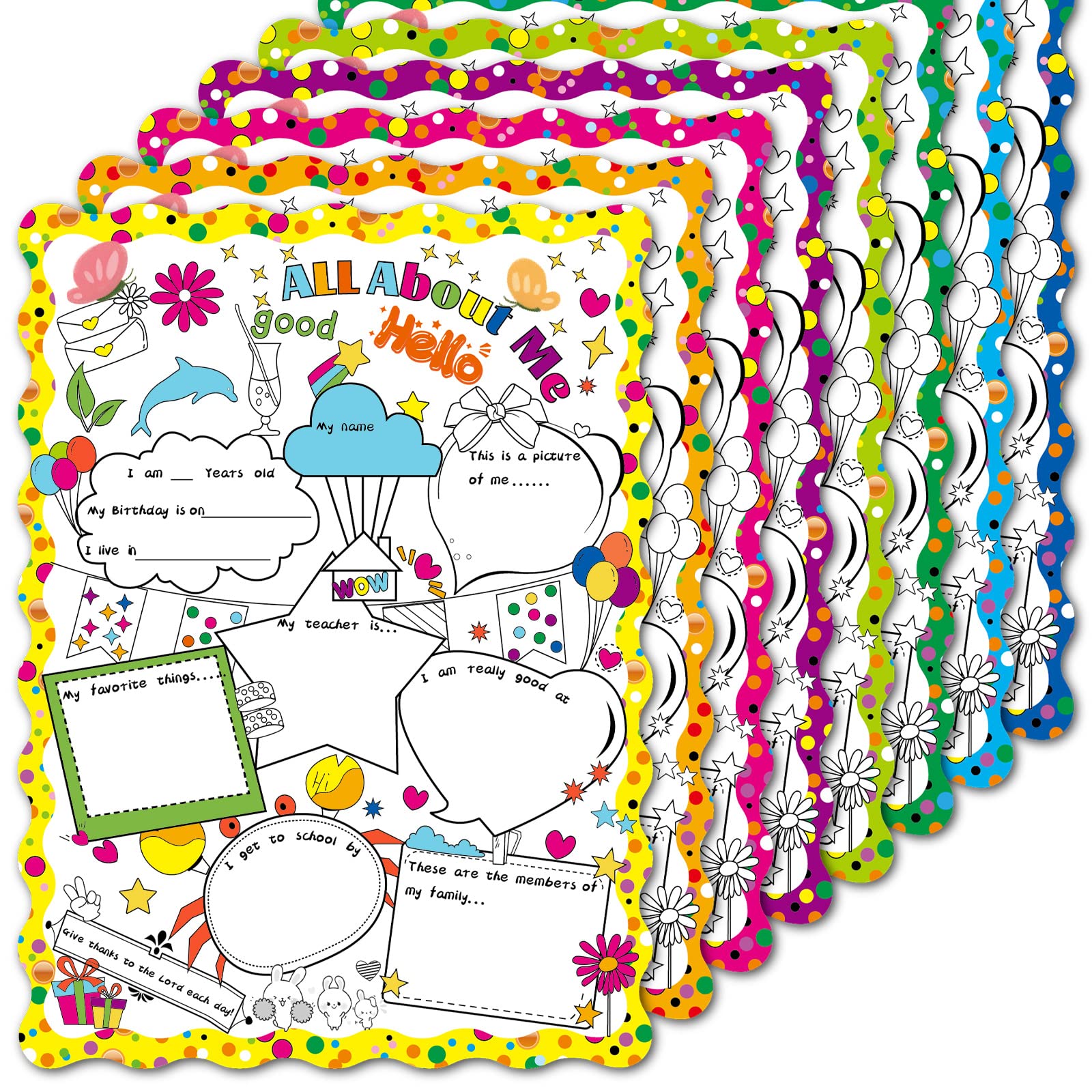 Buy 40 Pack All About Me s Elementary School Teacher Supplies Color ...