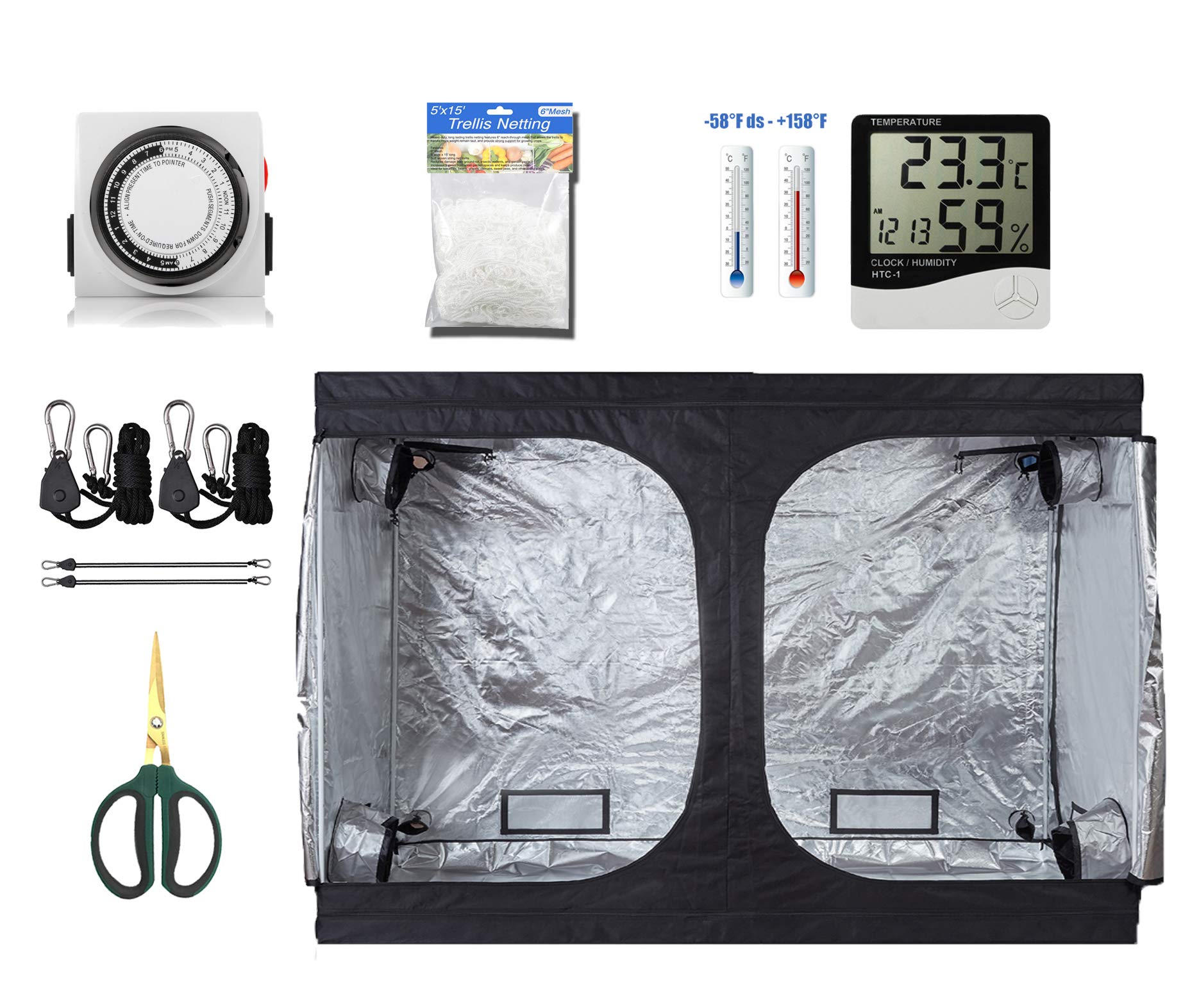 Snapklik.com : CDMALL Grow Tent Room Complete Kit 96"x48"x80" Kit ...