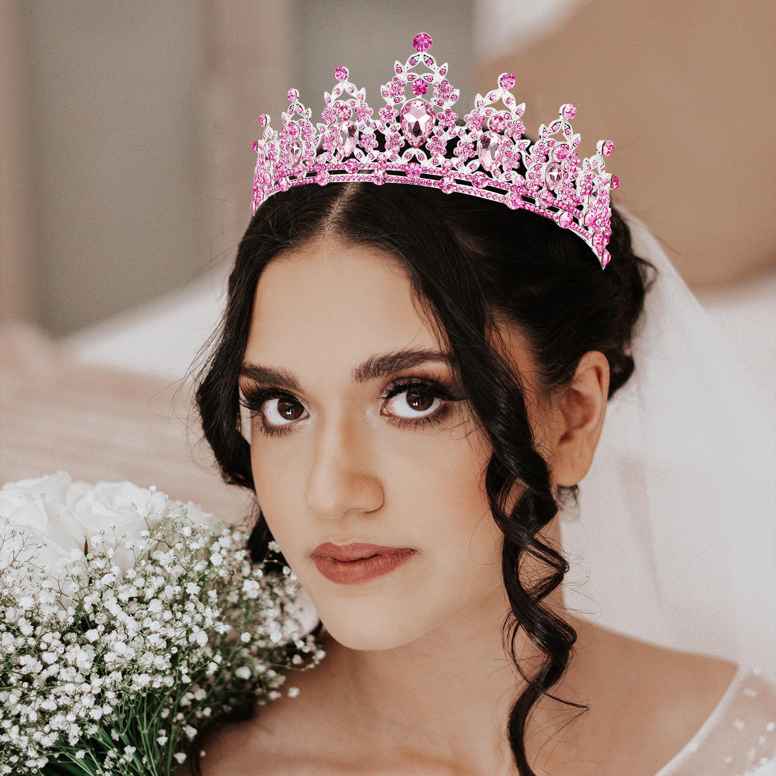 Snapklik.com : CIEHER Pink Crowns For Women Girls - Princess Queen ...