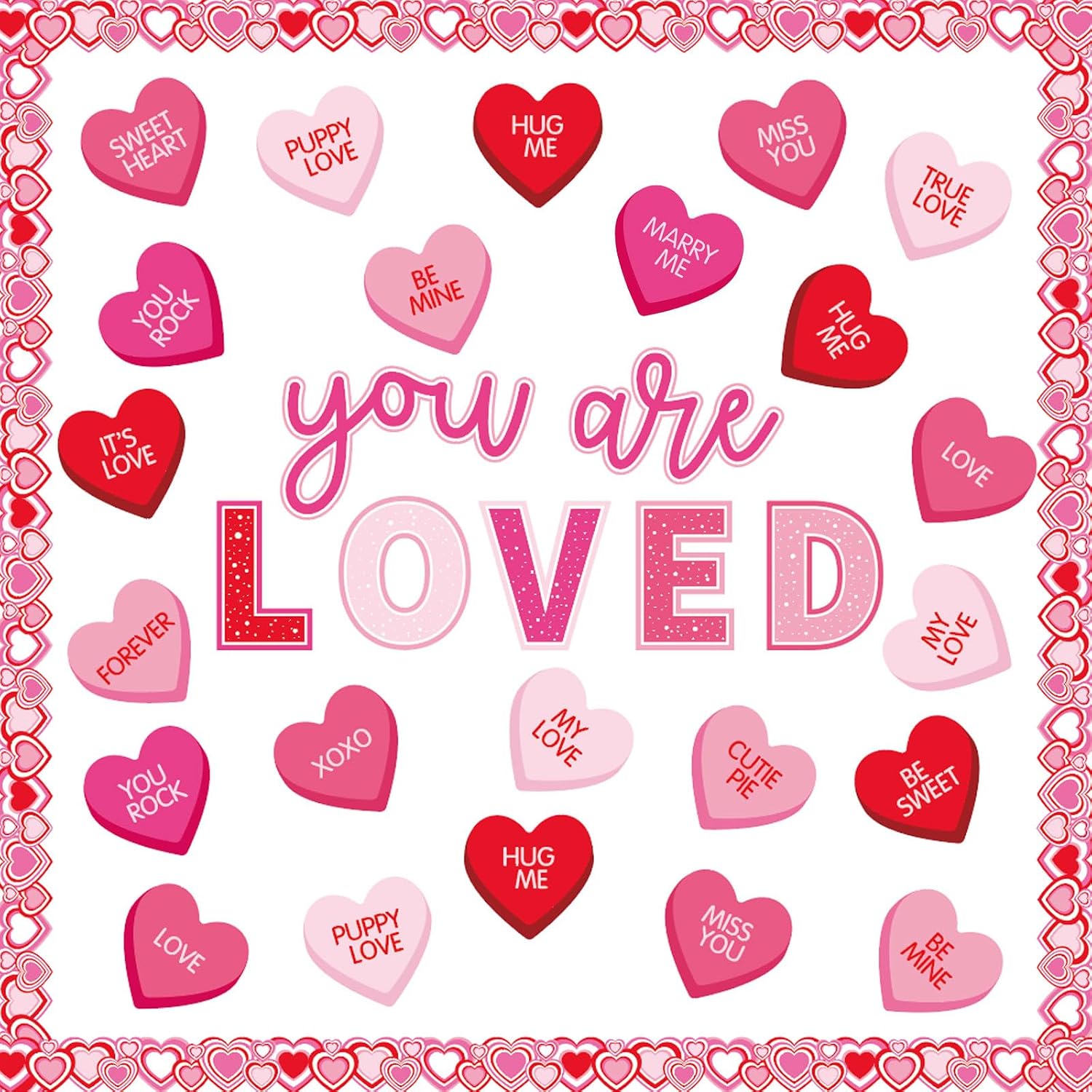Amazon.com: JarThenaAMCS 82Pcs Valentine's Day Conversation Heart ...