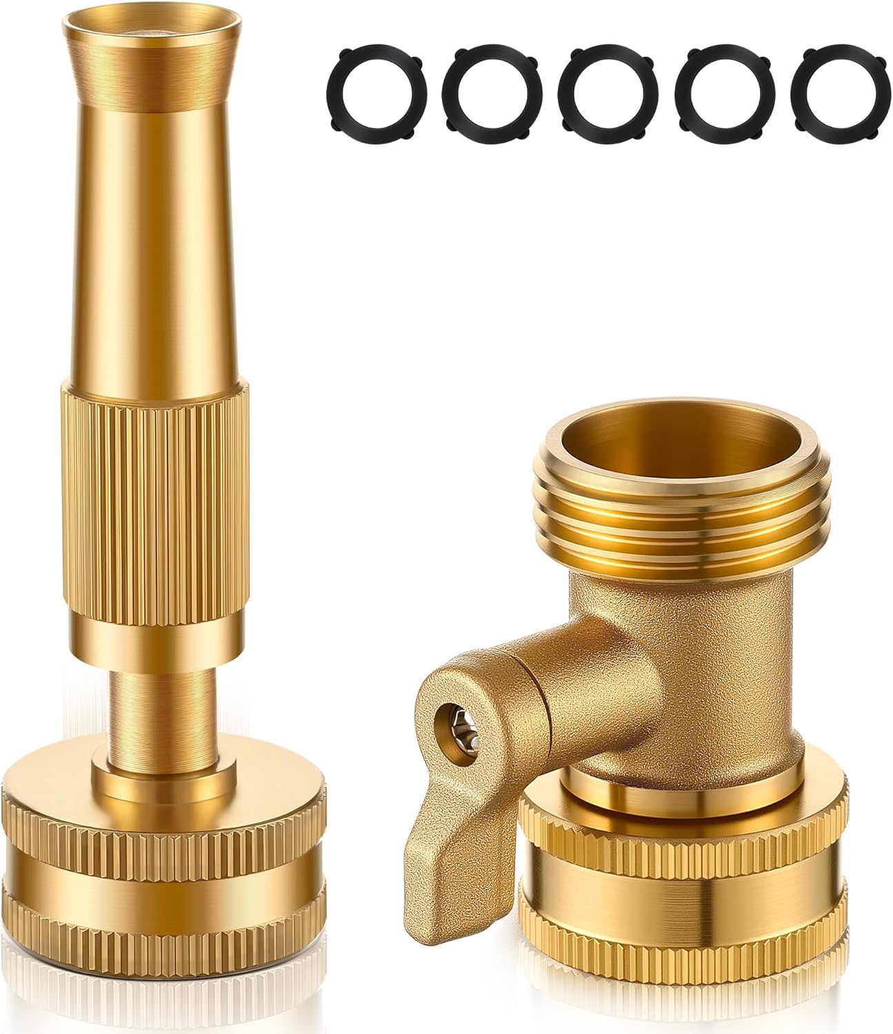 Amazon.com : Dunkive Adjustable Twist Hose Nozzle, Heavy duty Brass ...