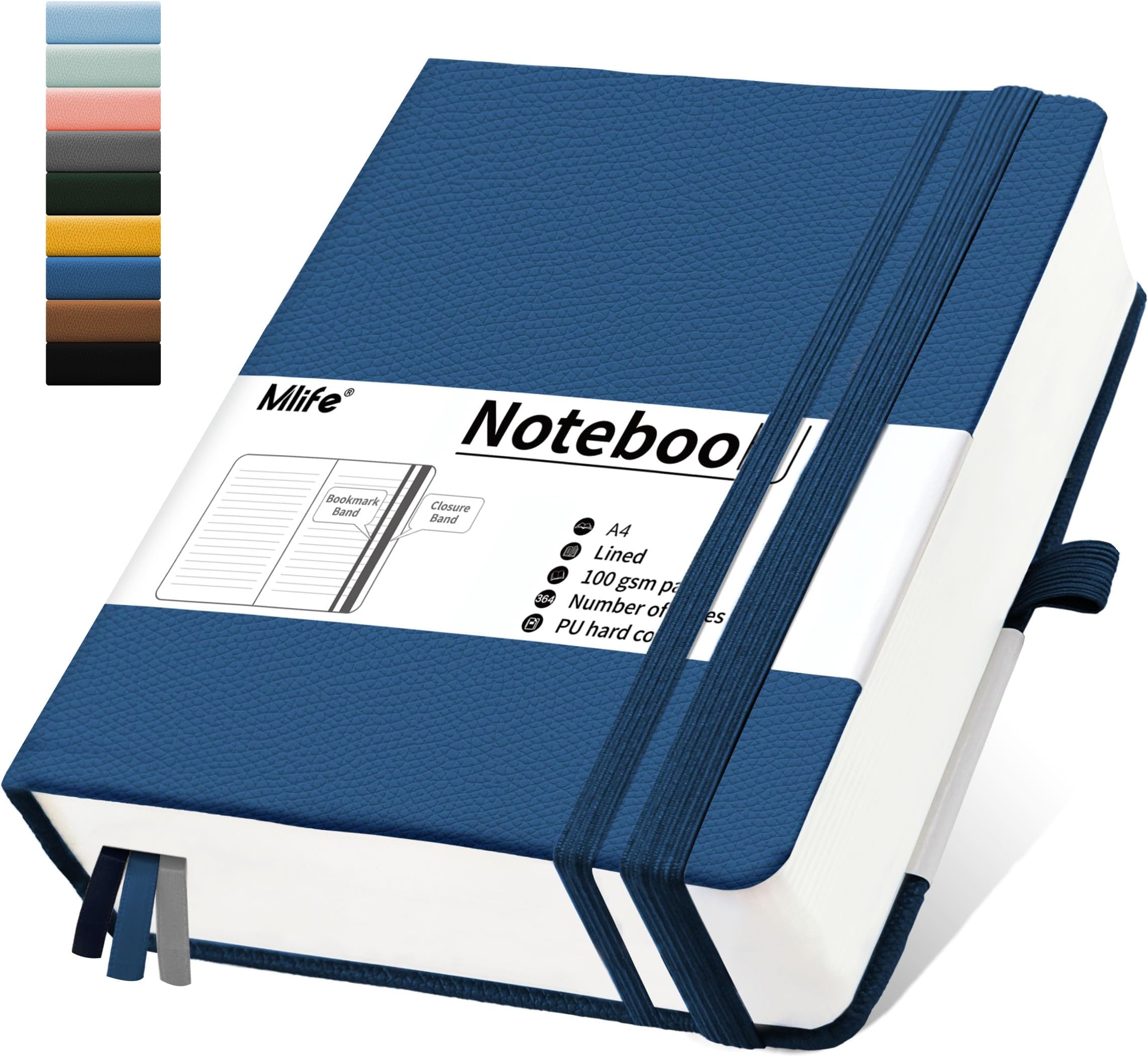 Mlife Notizbuch A4 Liniert,Dickes Notizbücher mit 360 nummerierten ...