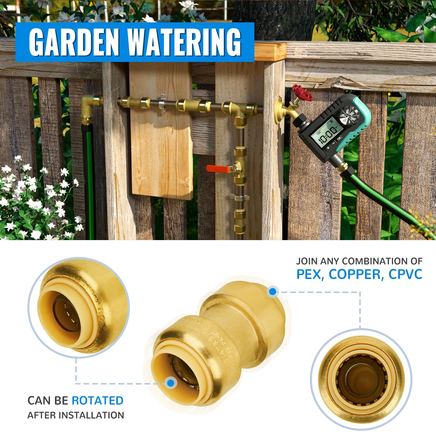 Snapklik.com : SUNGATOR Straight Coupling, 3/4-Inch Push Fit PEX ...