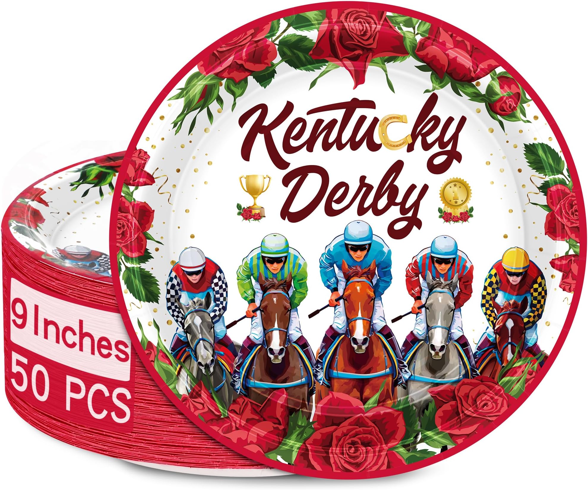 Amazon.com: Derby Day Round Plates, 7" (8-Pack) - Ultra-Colorful and ...