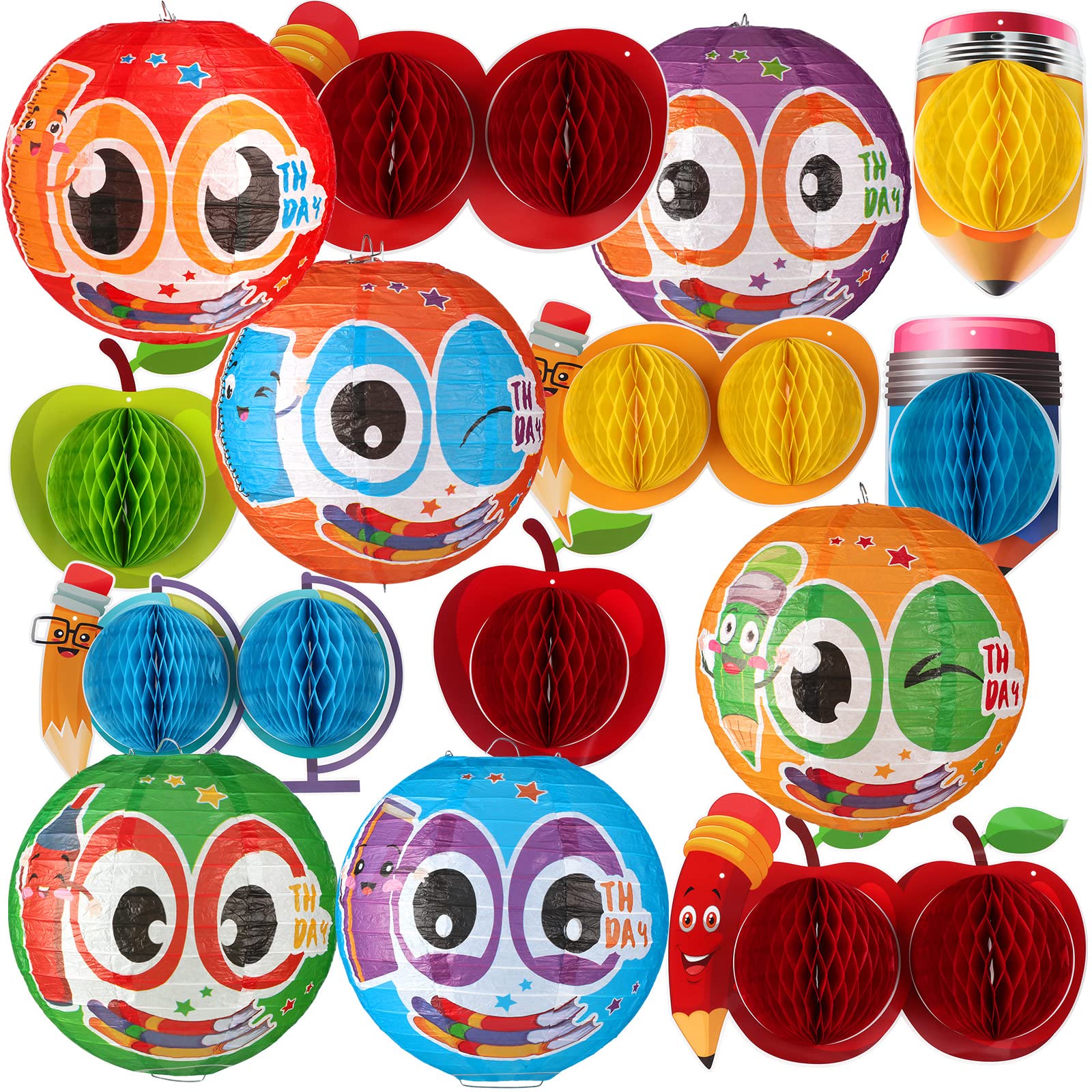 Retisee 12 Pcs Pencil Hanging Honeycomb Back To School Classroom ...