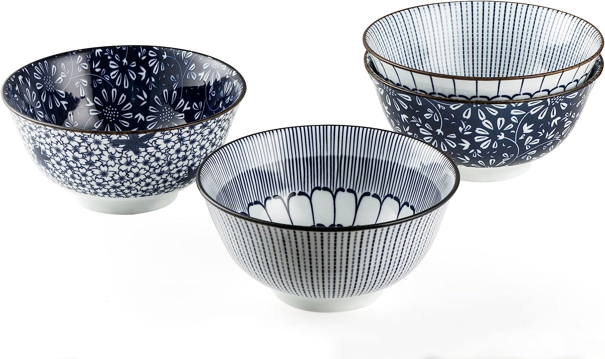 Amazon.com: SYJAN HOME Ceramic Ramen Bowls - 24 oz Soup Bowls Set of 4 ...