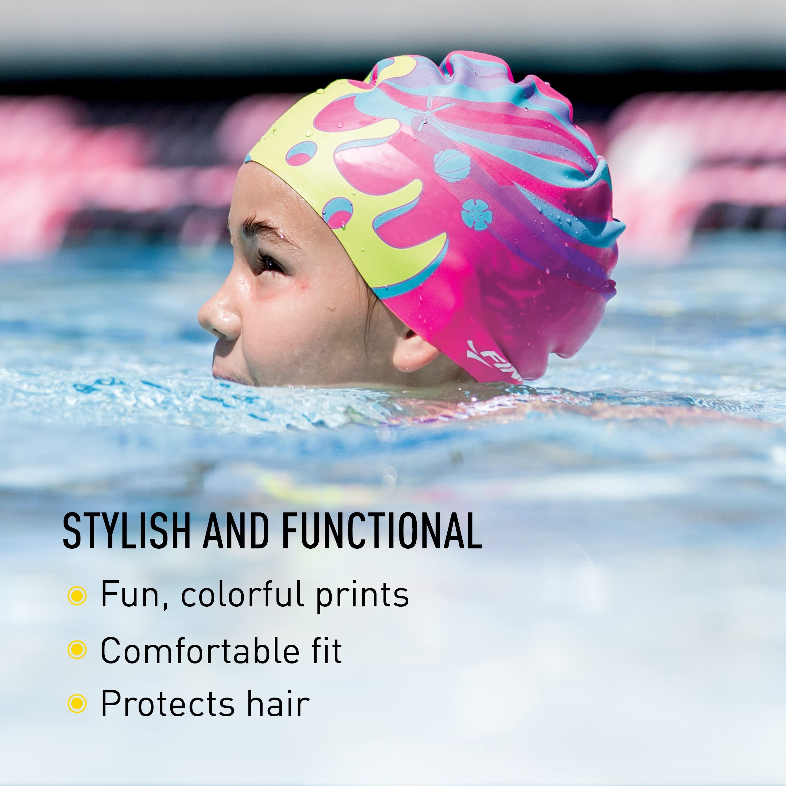 Snapklik.com : Mermaid Kids Swim Cap - 100% Silicone - Fun Prints ...